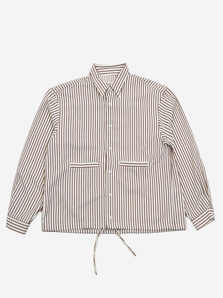 Estudio Niksen Stripe Pocket Overshirt - Brown Stripe – Goodhood