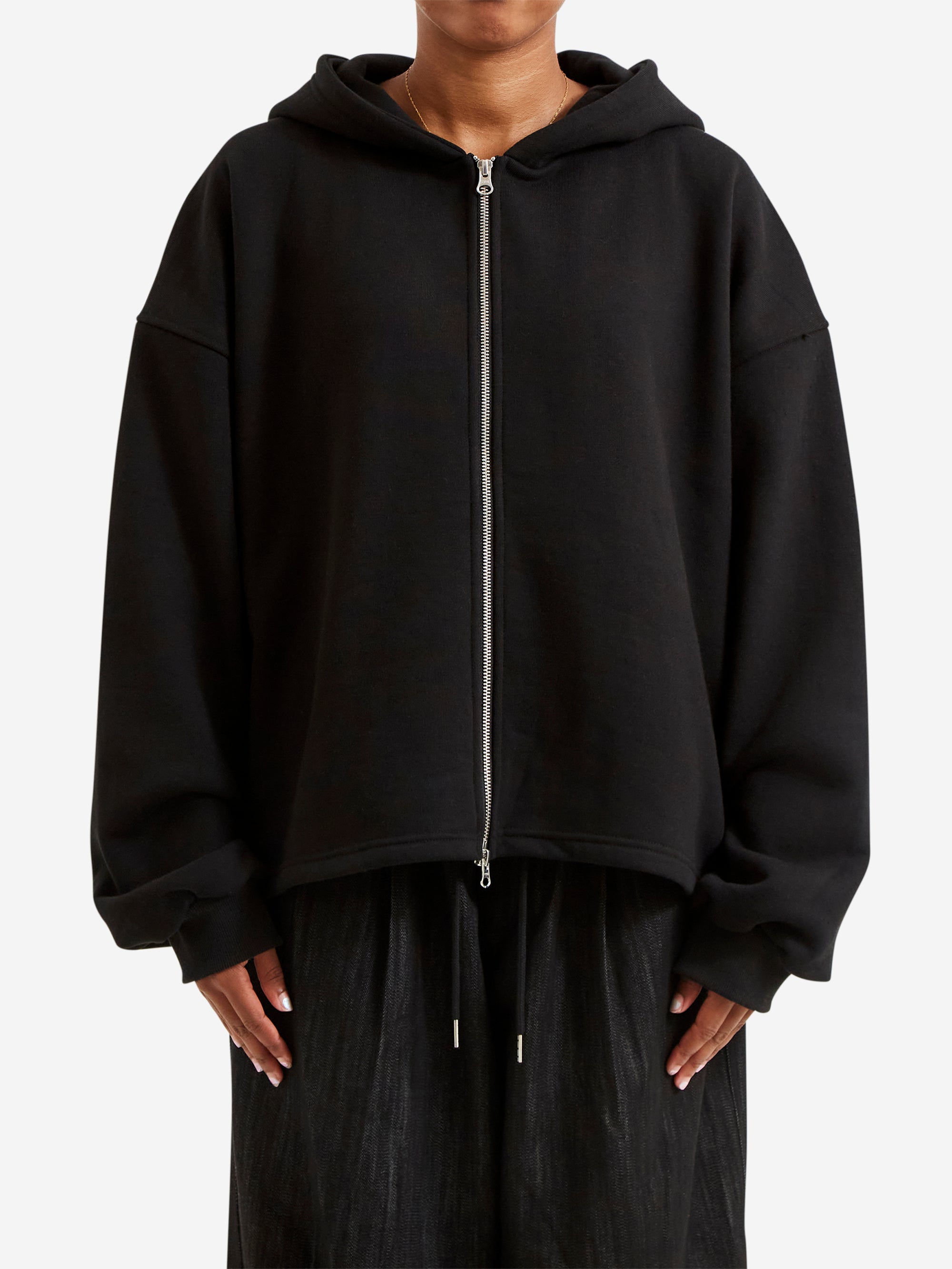 Estudio Niksen Boxy Zip-up Hoodie W - Black – Goodhood