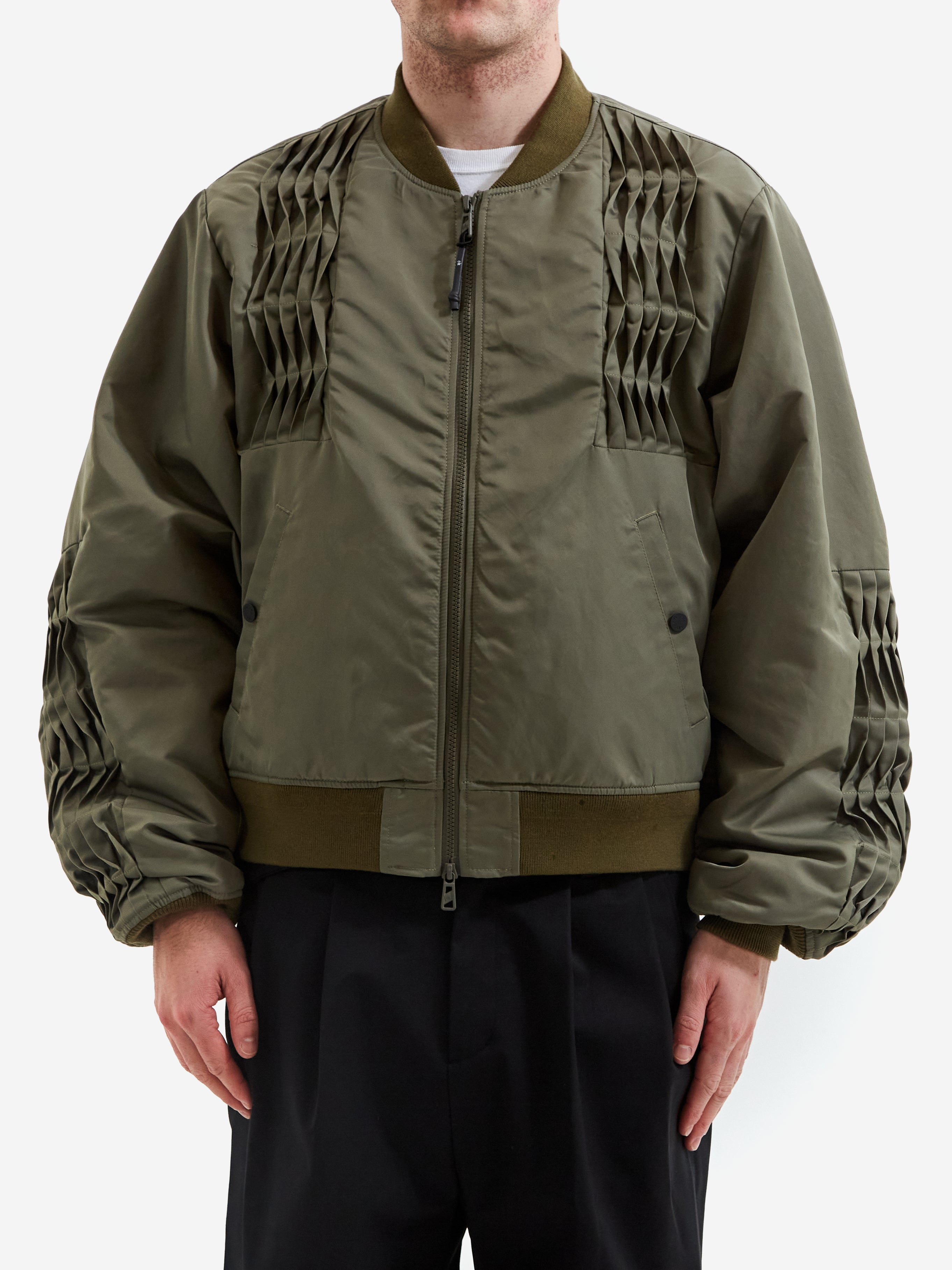 F/CE Folding Pleats Flight Jacket - Olive – Goodhood