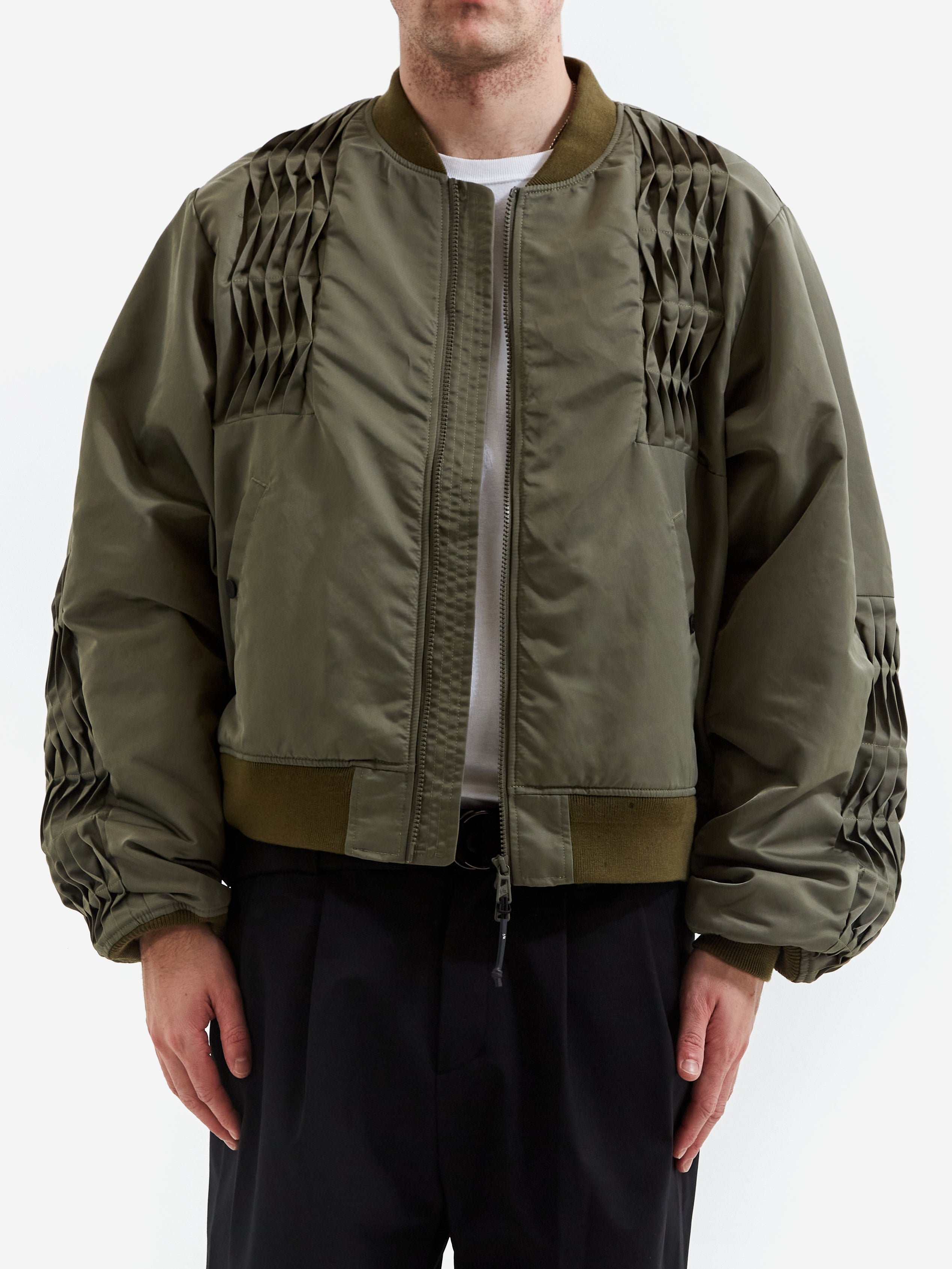 F/CE Folding Pleats Flight Jacket - Olive – Goodhood