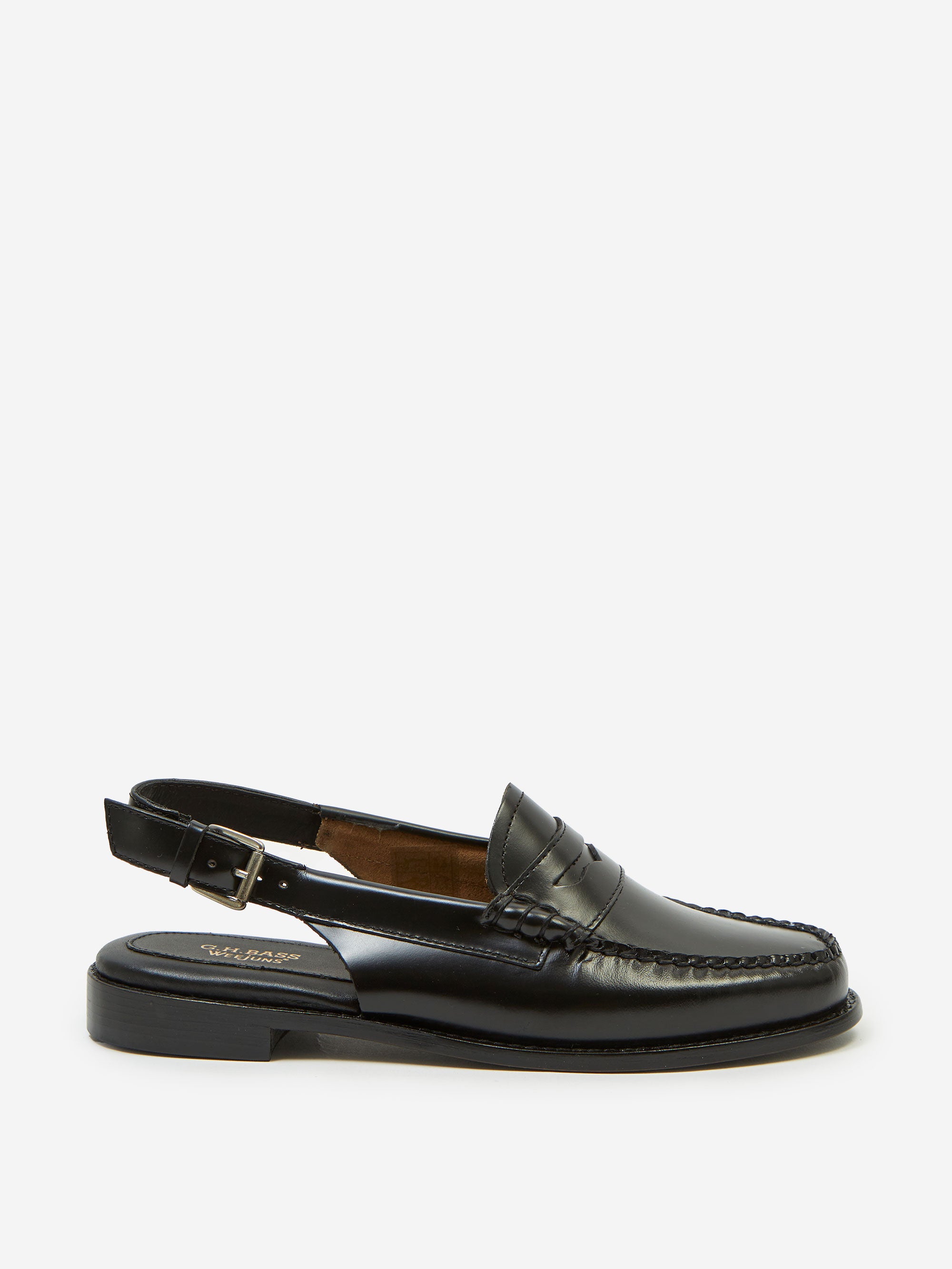 G.H. Bass Weejun Slingback Penny Loafer - Black – Goodhood