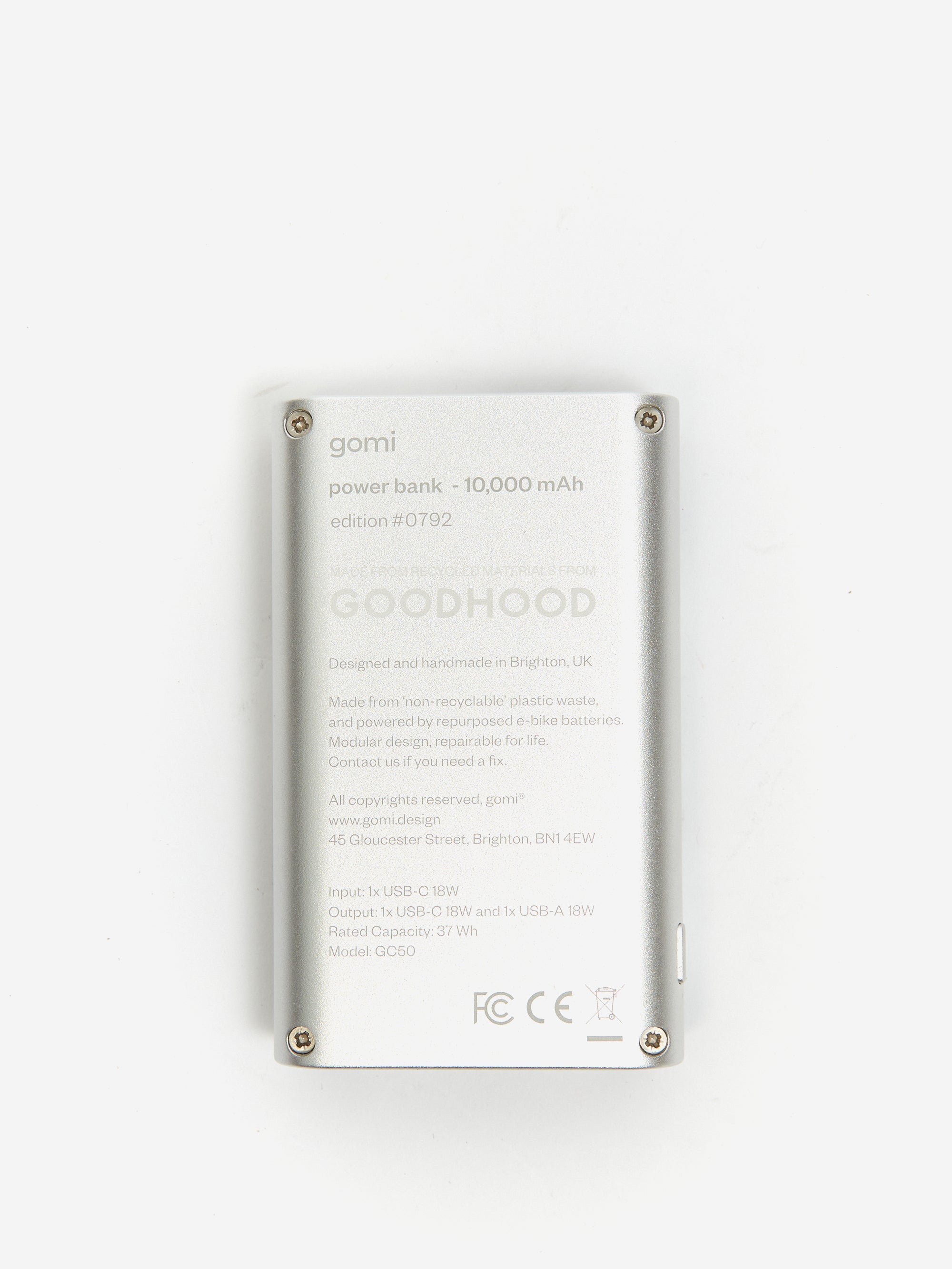 gomi x Goodhood Recycled Power Bank