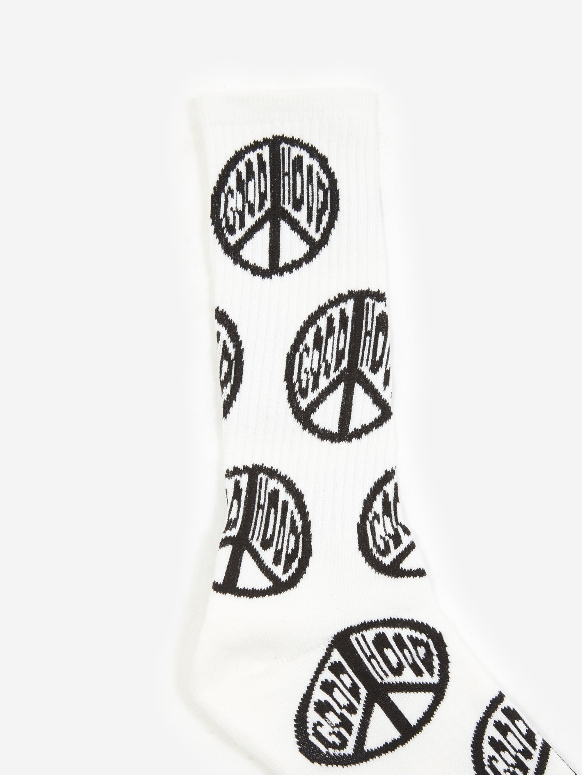Goodhood Worldwide Peace Logo Sock - White/Black
