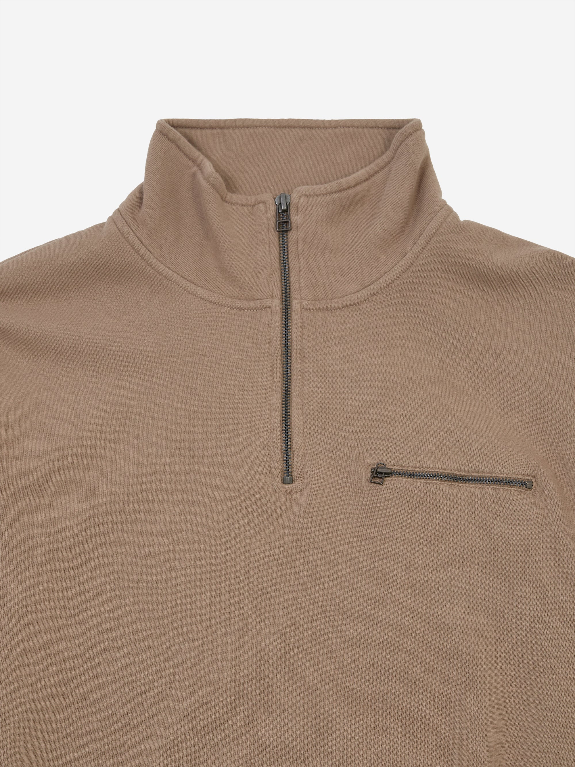 Foret Log Half Zip Sweatshirt - Taupe – Goodhood