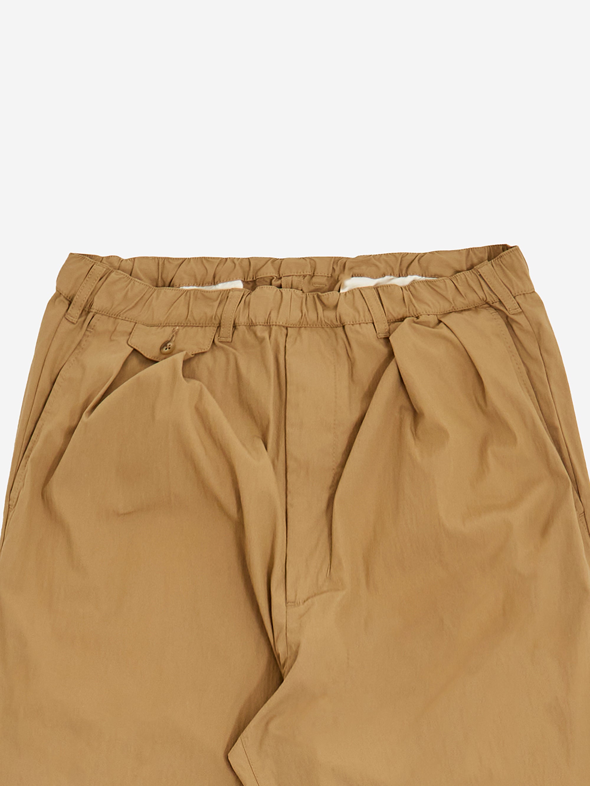 Beams Plus 2 Pleats Relax Trousers Comfort Cloth - Khaki – Goodhood
