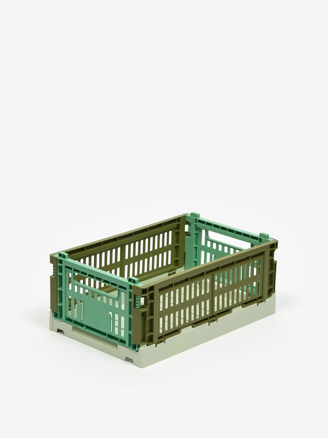 HAY Recycled Colour Crate Mix - Small - Olive/Dark Mint – Goodhood