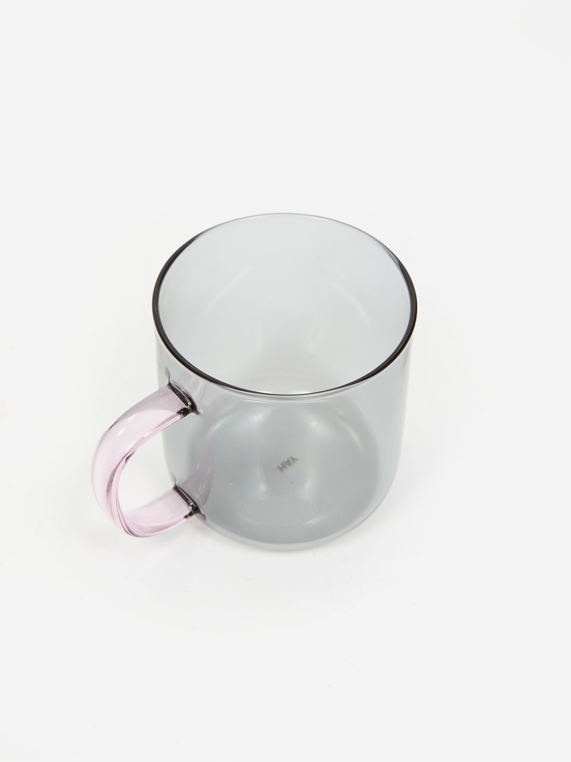 HAY Borosilicate Mug Set of 2 - Light Grey with Pink Handle – Goodhood