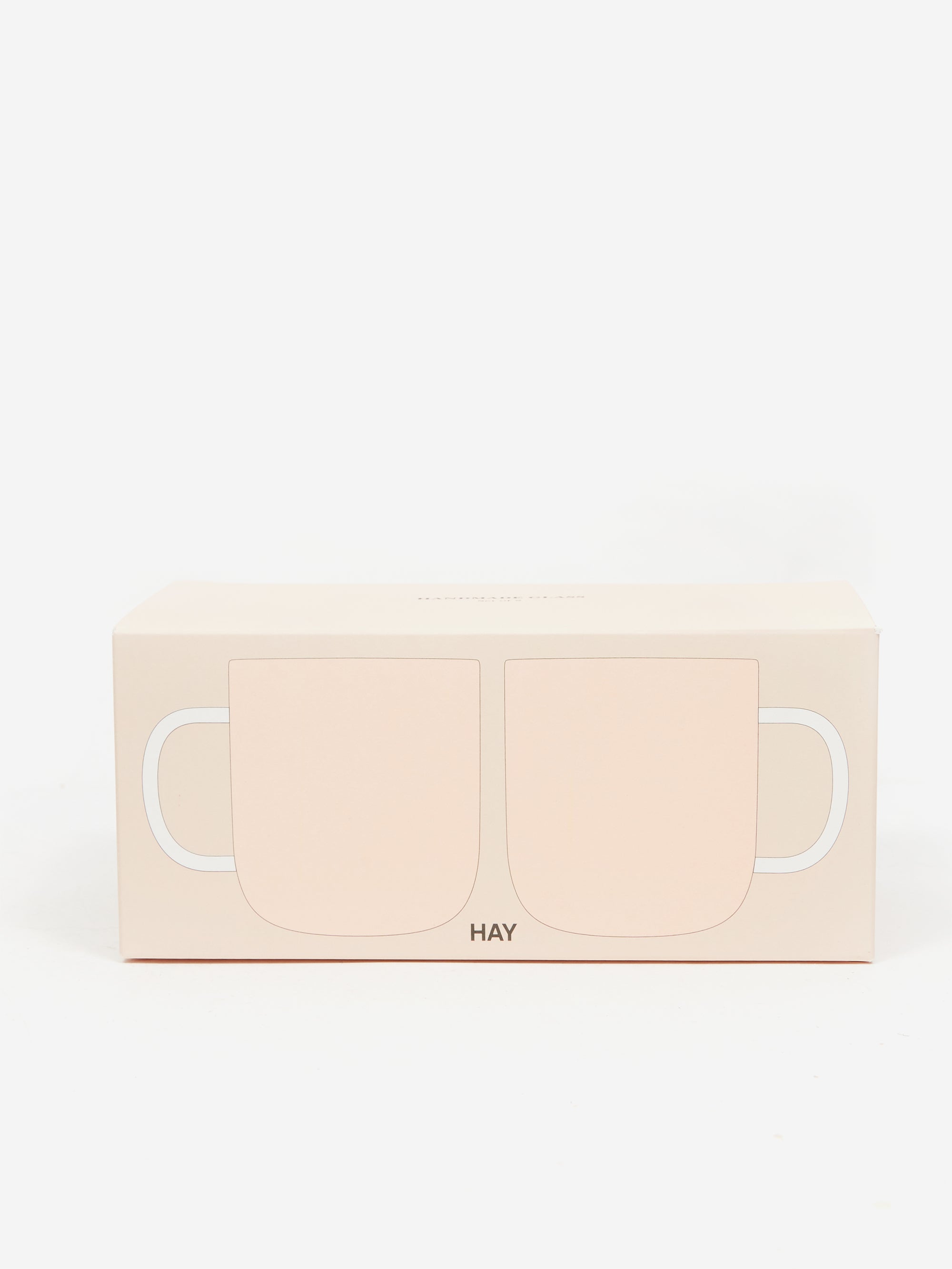 HAY Borosilicate Mug Set of 2 - Pink with White Handle – Goodhood