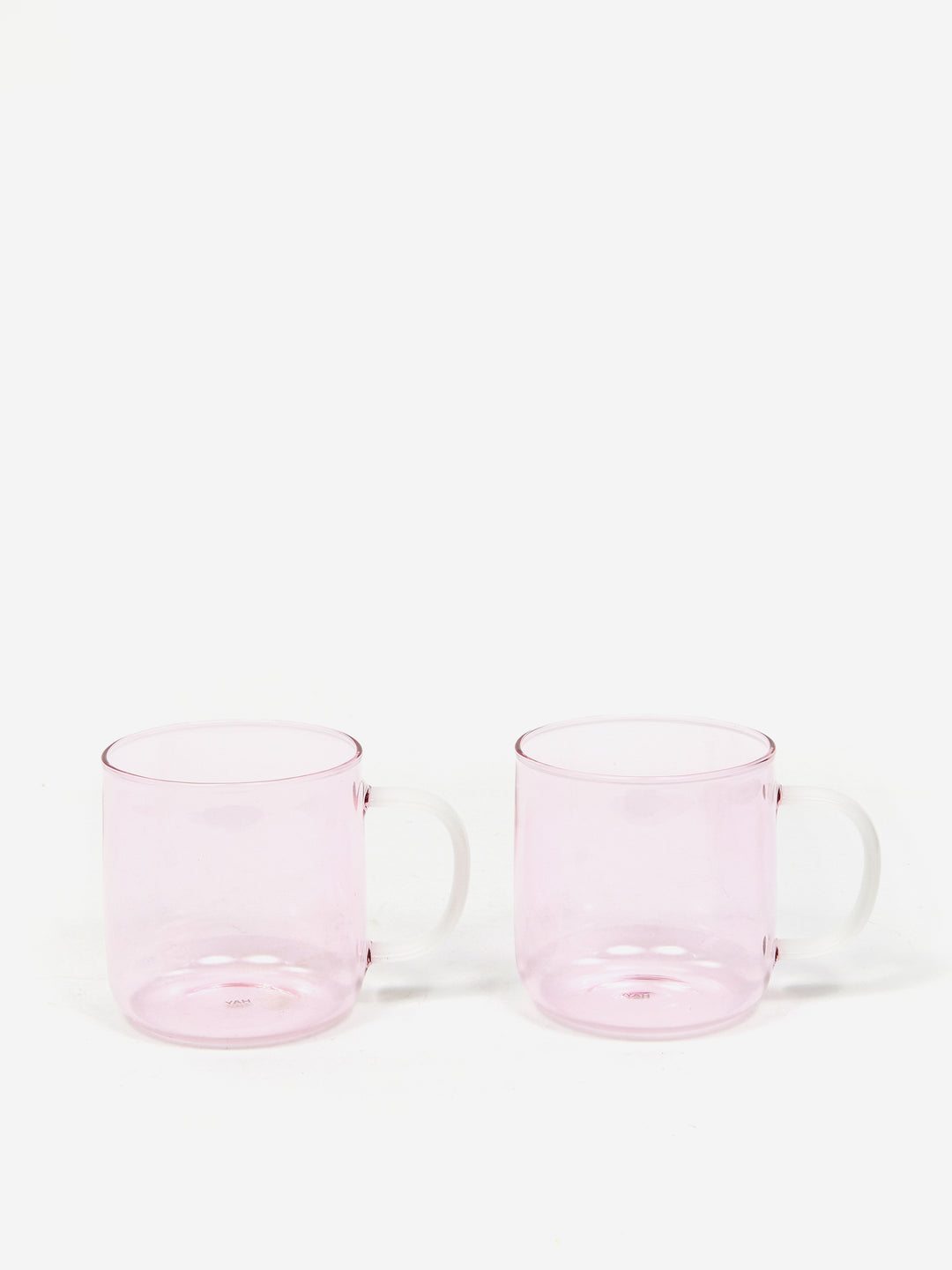 HAY Borosilicate Mug Set of 2 - Pink with White Handle – Goodhood