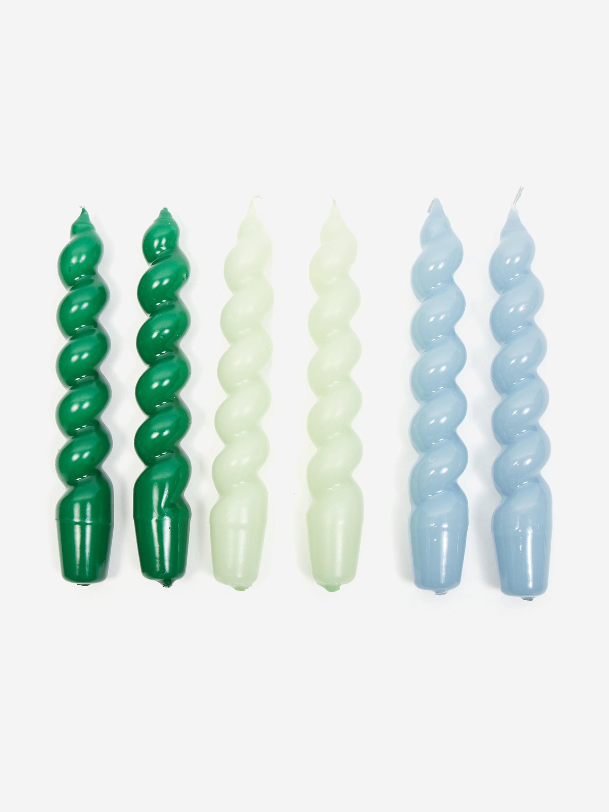 HAY Candle Spiral Set of 6 - Light Blue, Mint and Green – Goodhood