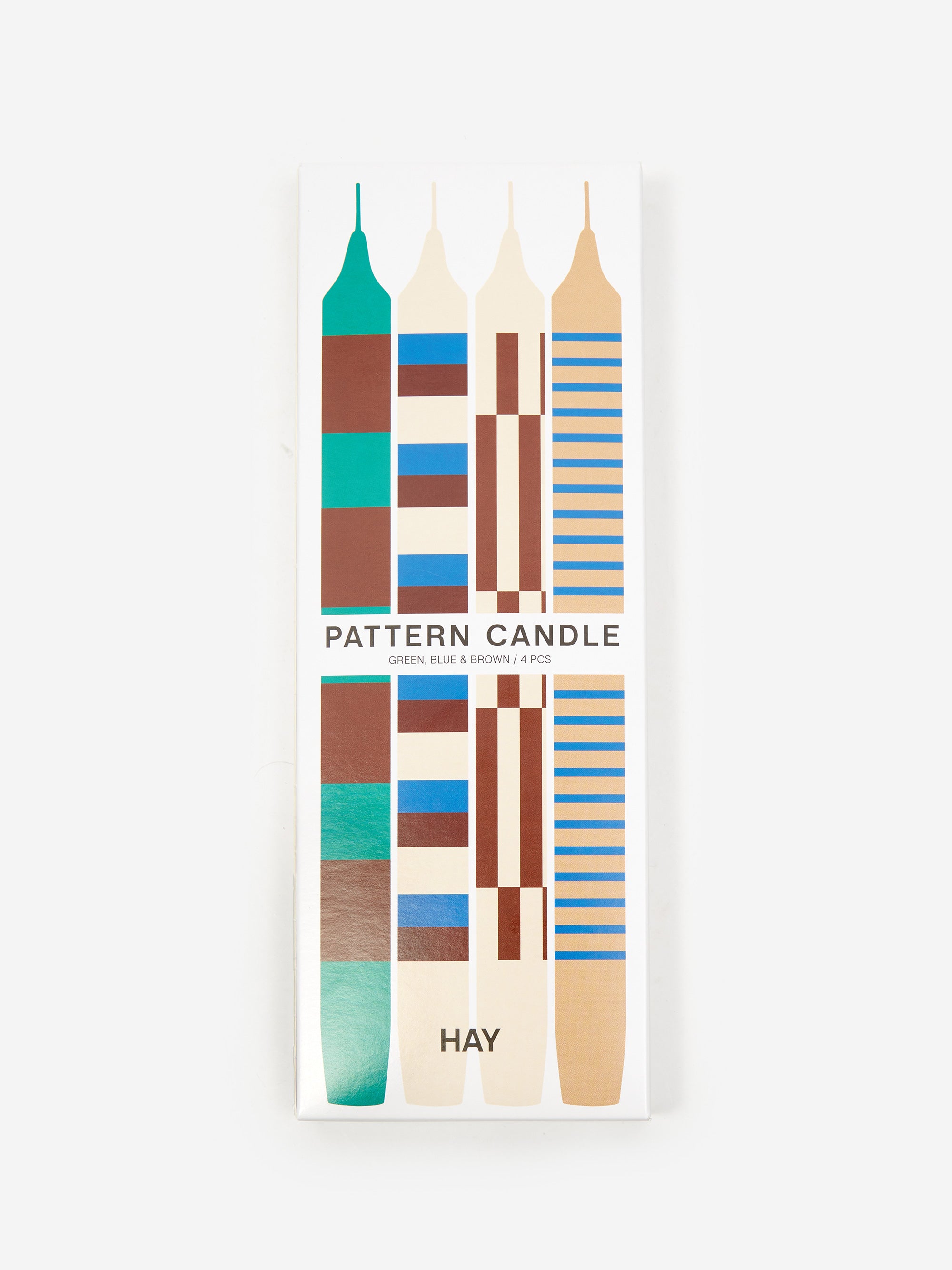HAY Pattern Candle - Green, Blue and Brown - Set of 4 – Goodhood