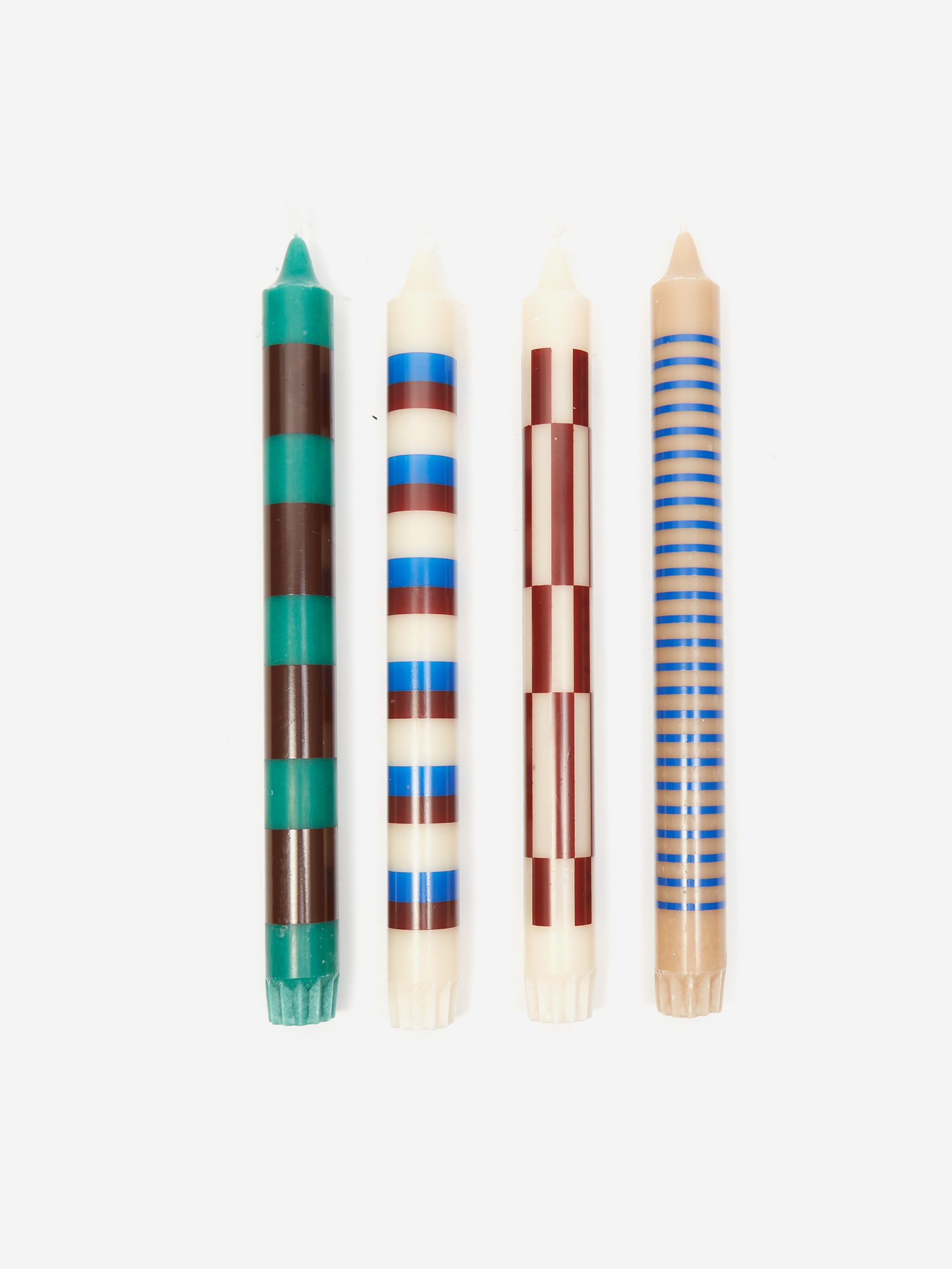HAY Pattern Candle - Green, Blue and Brown - Set of 4 – Goodhood