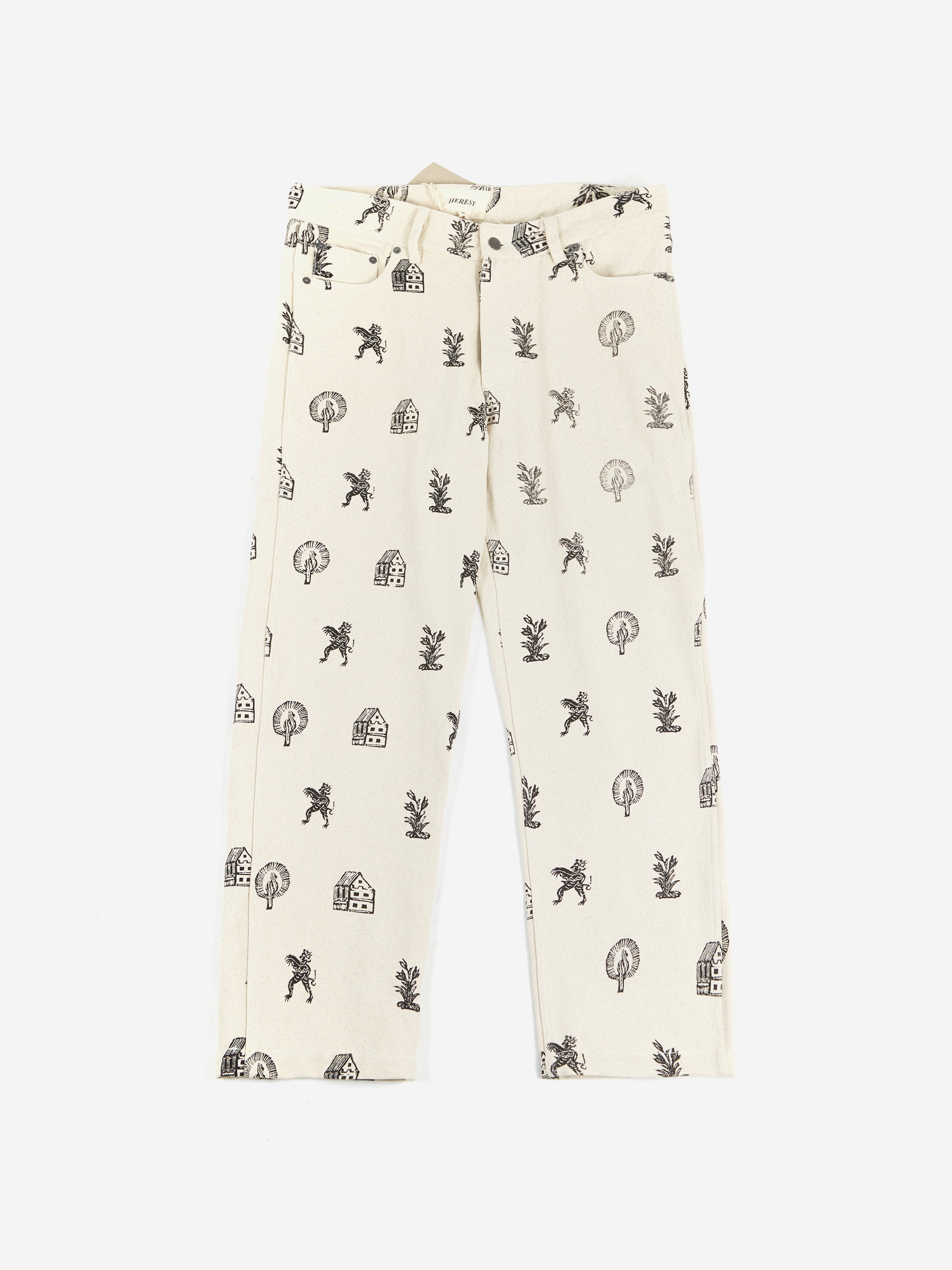 Heresy Woodcut Jeans - Off White Print – Goodhood