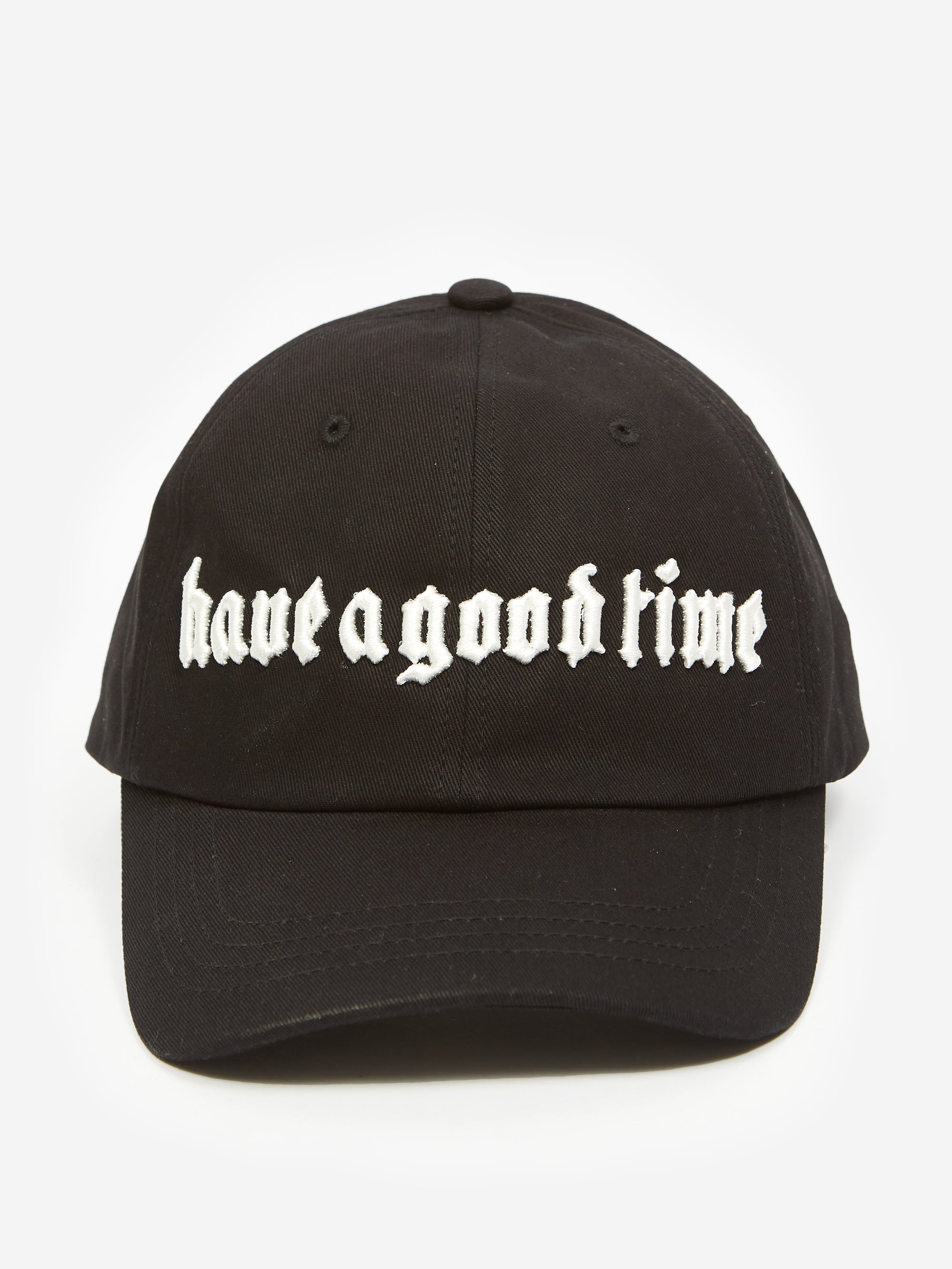Have A Good Time Old English Logo Cap - Black – Goodhood