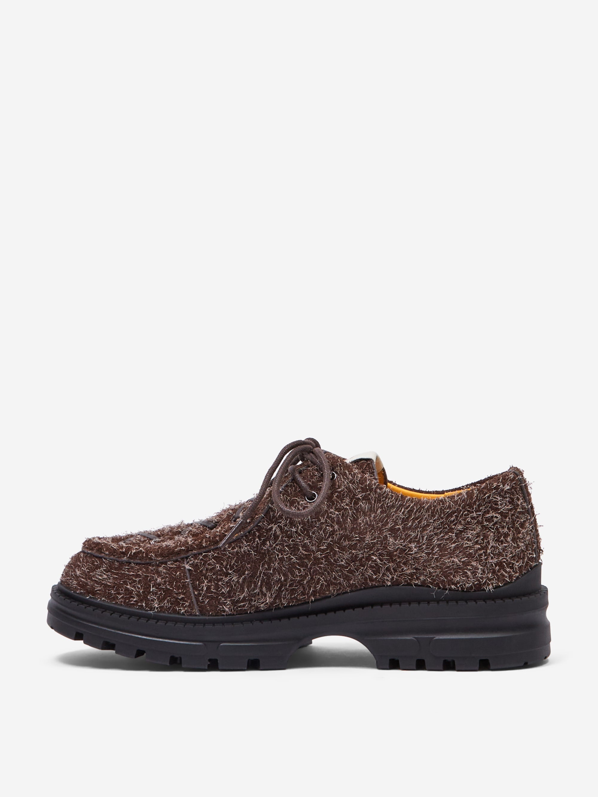 Lili Curia ELIOT Moc Toe Lace Up - Dark Brown Hairy Suede – Goodhood
