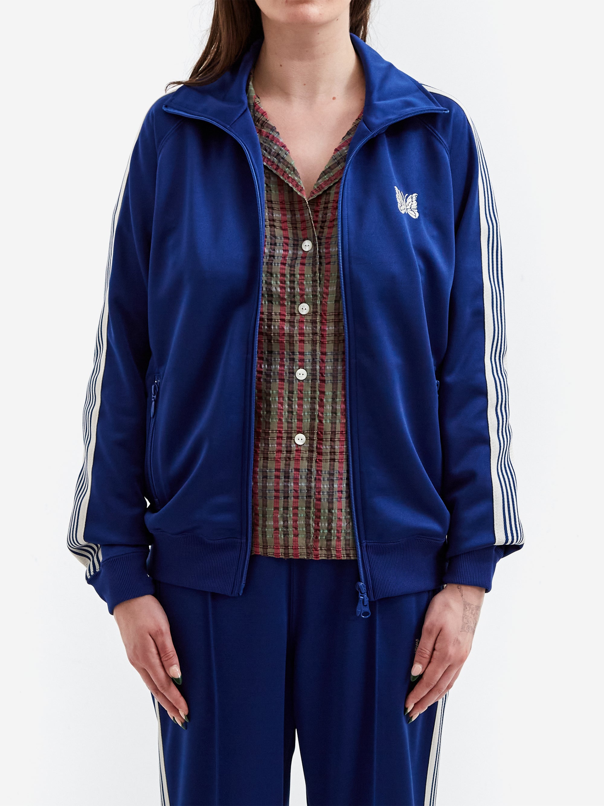 Needles Track Jacket - Poly Smooth - Royal – Goodhood
