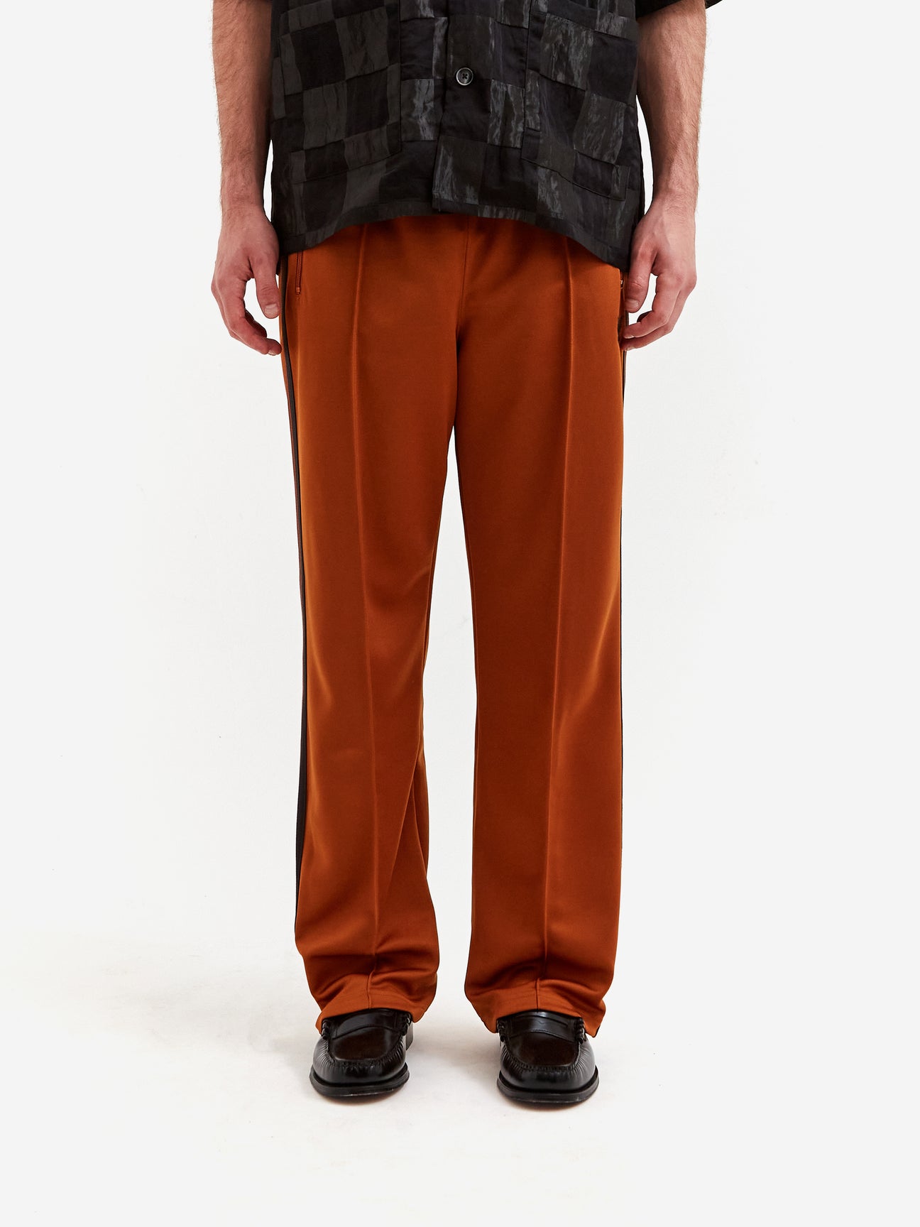 Needles Track Pant - Poly Smooth - Rust – Goodhood