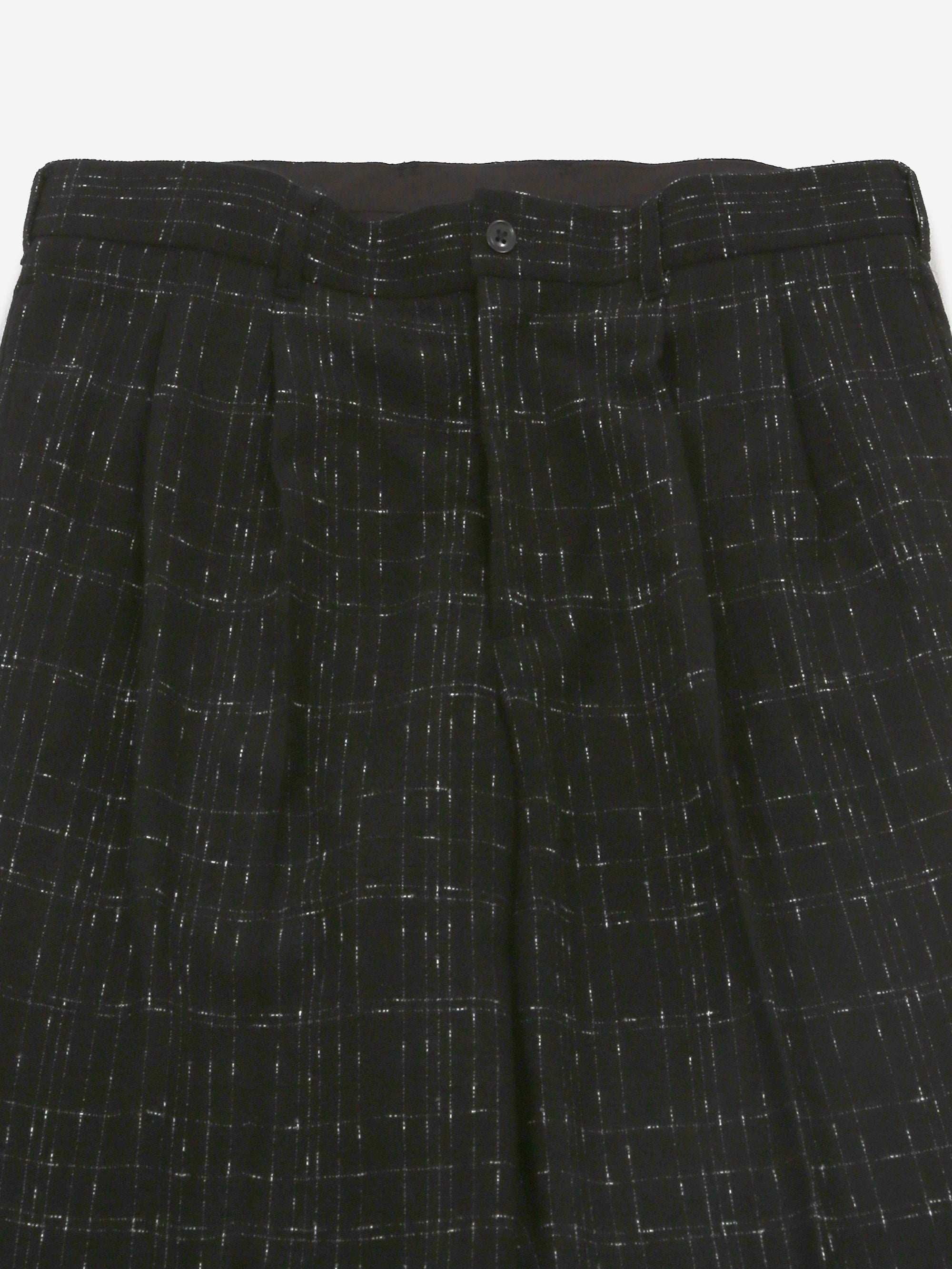 Needles Tucked Plaid Trouser - Black – Goodhood