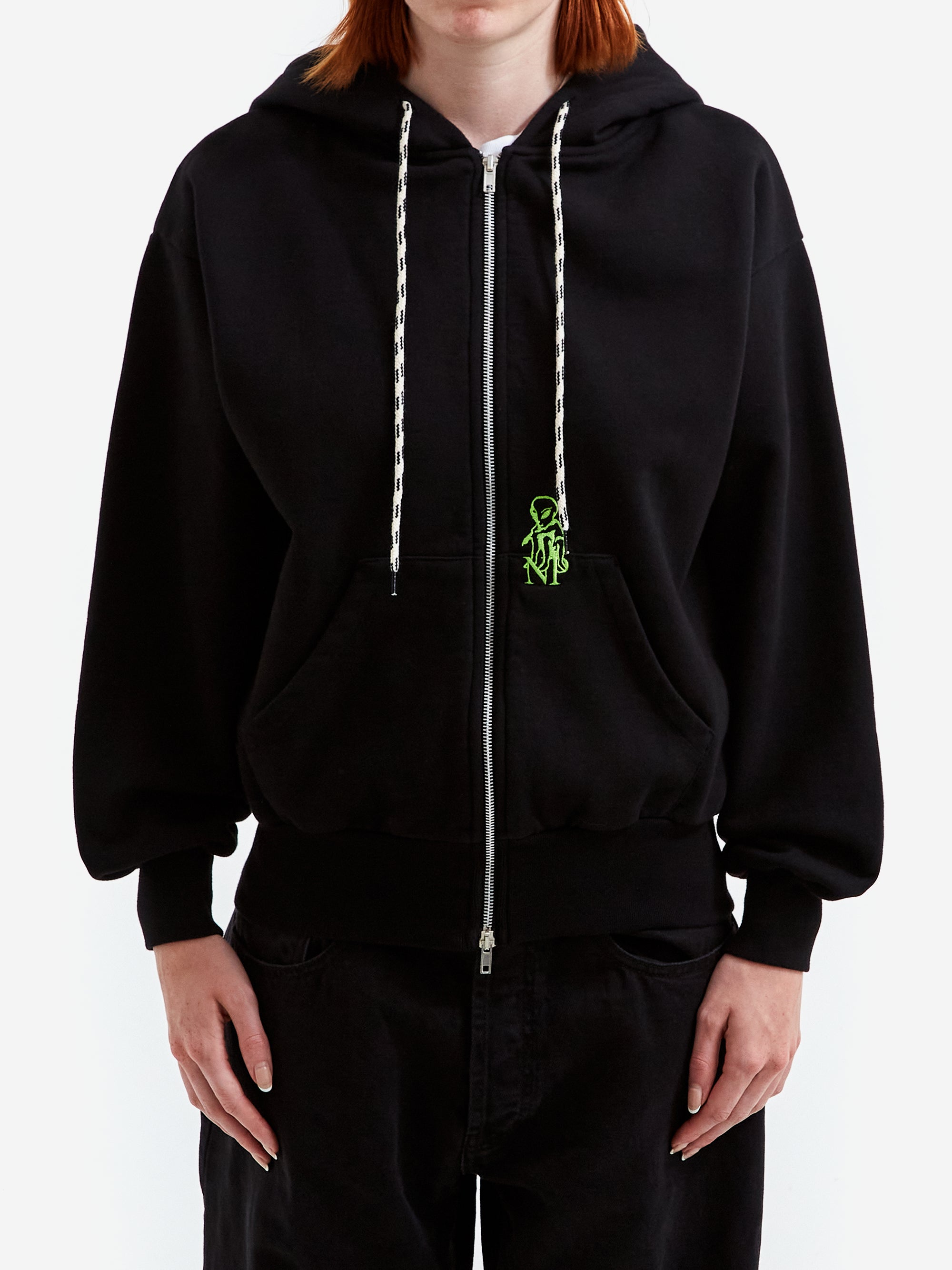 No Problemo Mini Alien Zip Through Hoodie - Black – Goodhood