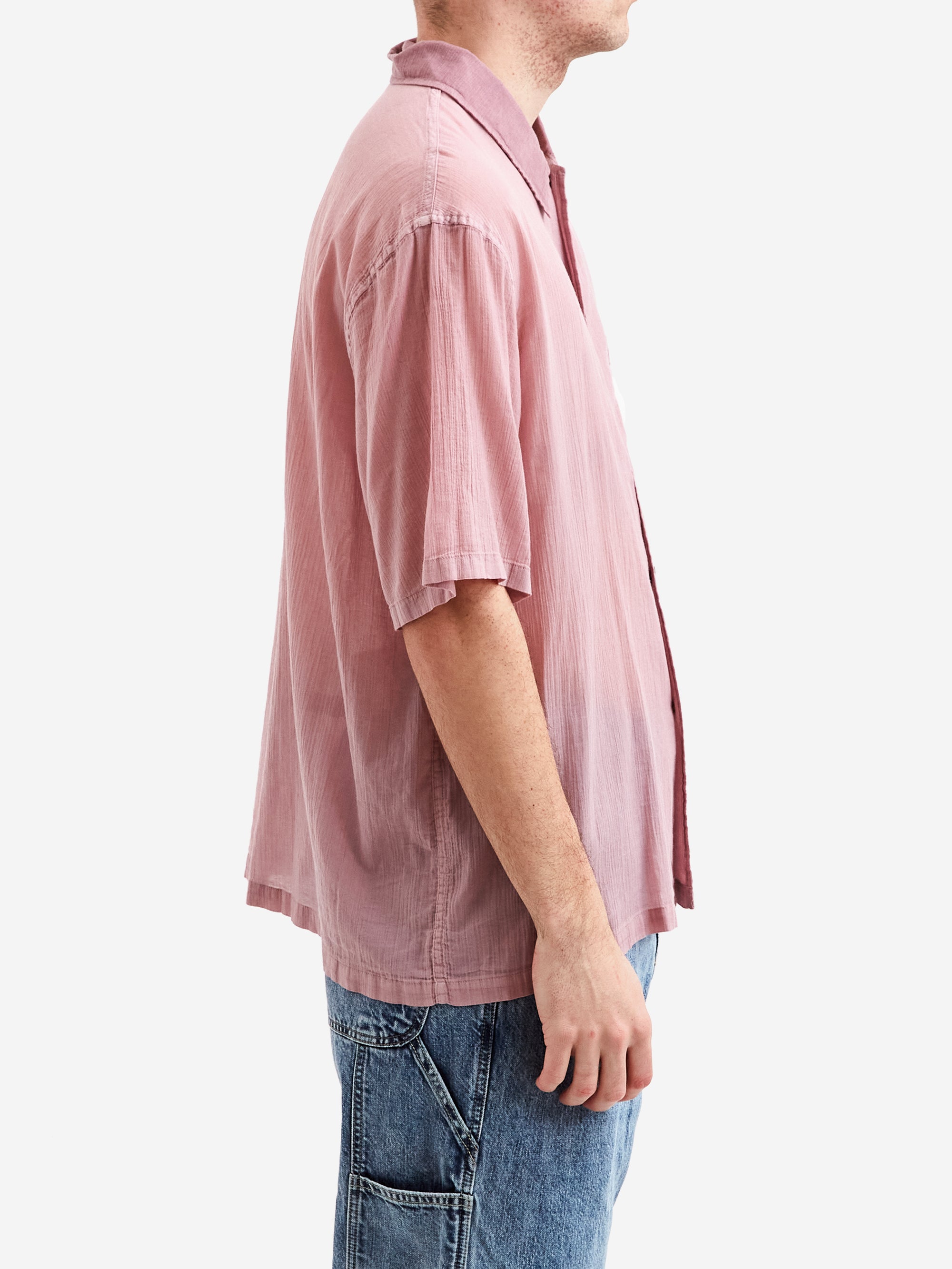 Our Legacy Box Shirt Shortsleeve - Dusted Lilac Coated Voile – Goodhood