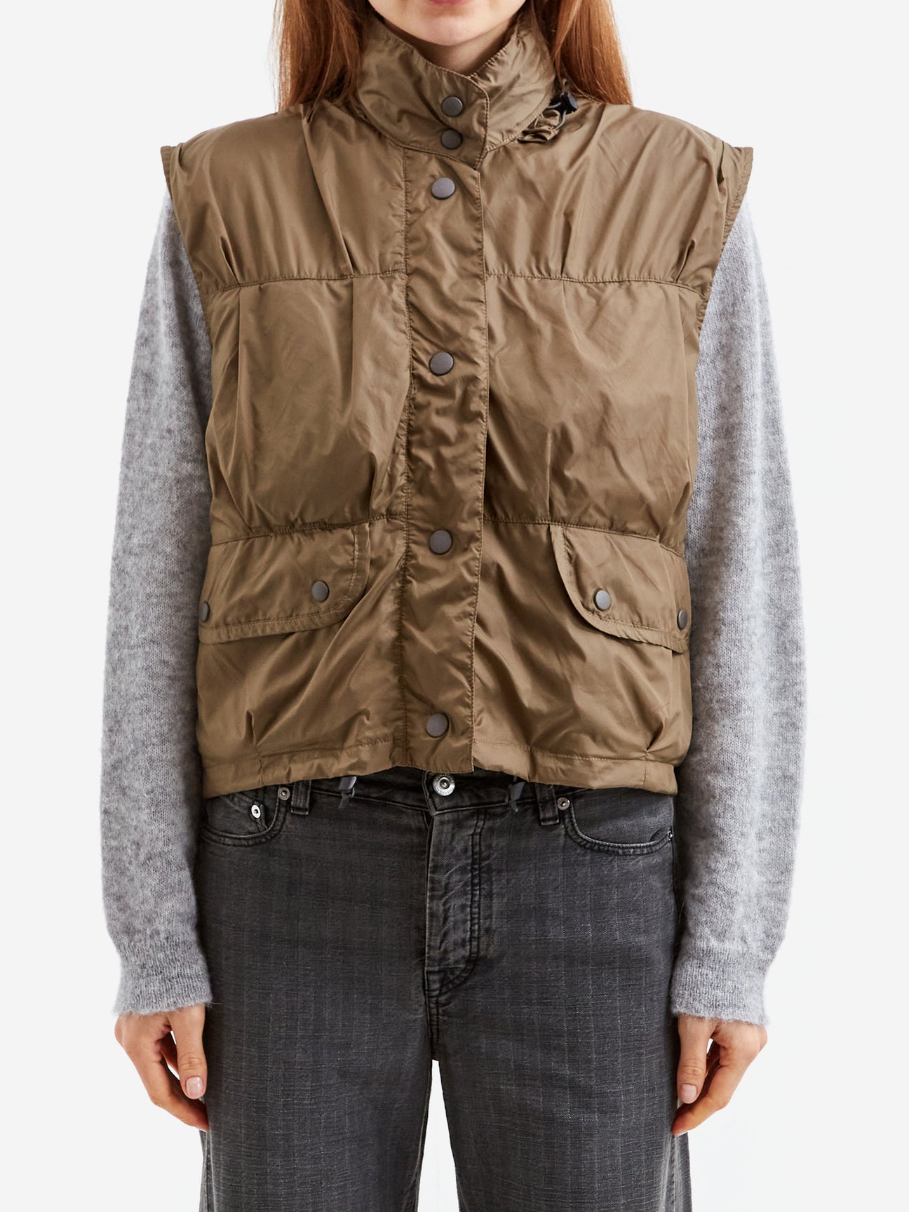 Our Legacy Cropped Exhale Puffa Vest - Cavalry Olive/Aero Nylon – Goodhood