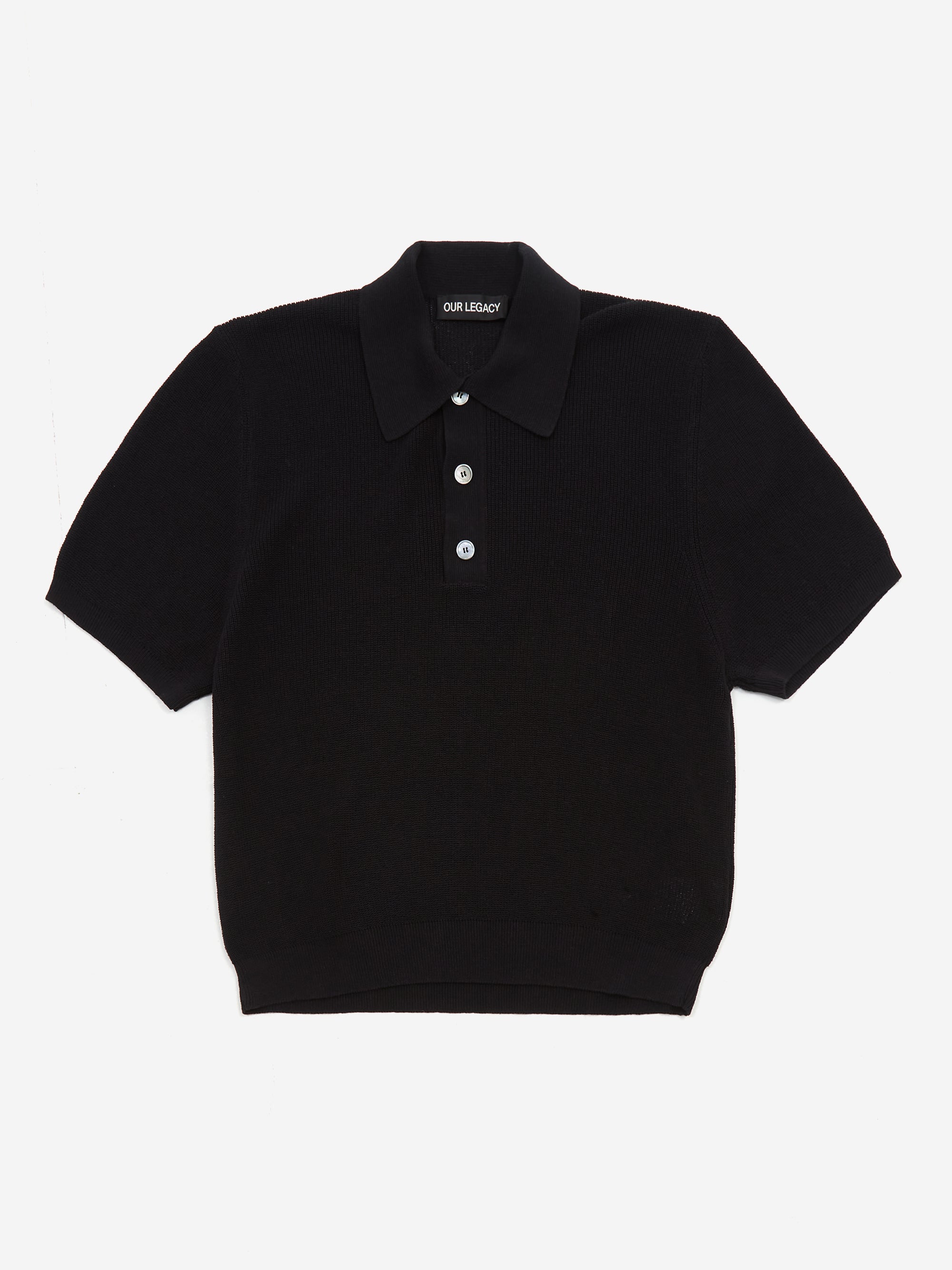 Our Legacy Traditional Polo - Shadow Black Crispy Cotton – Goodhood