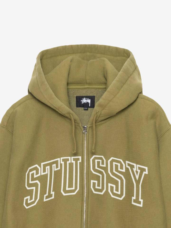 Stussy Outline Zip Hoodie - Olive – Goodhood