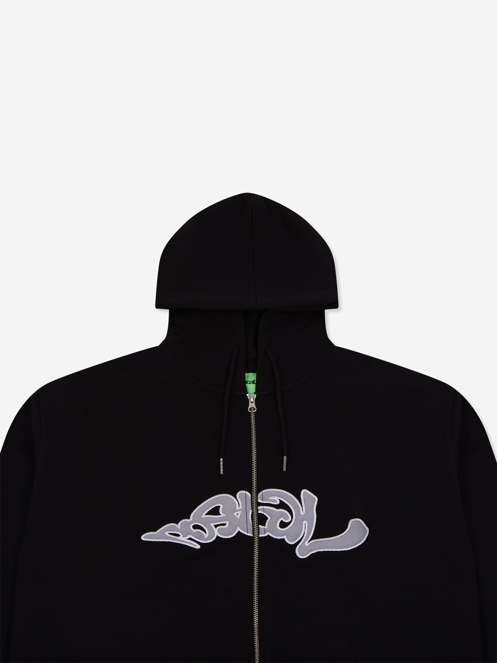 Postal Trip Applique Zip Through Hoodie - Black – Goodhood