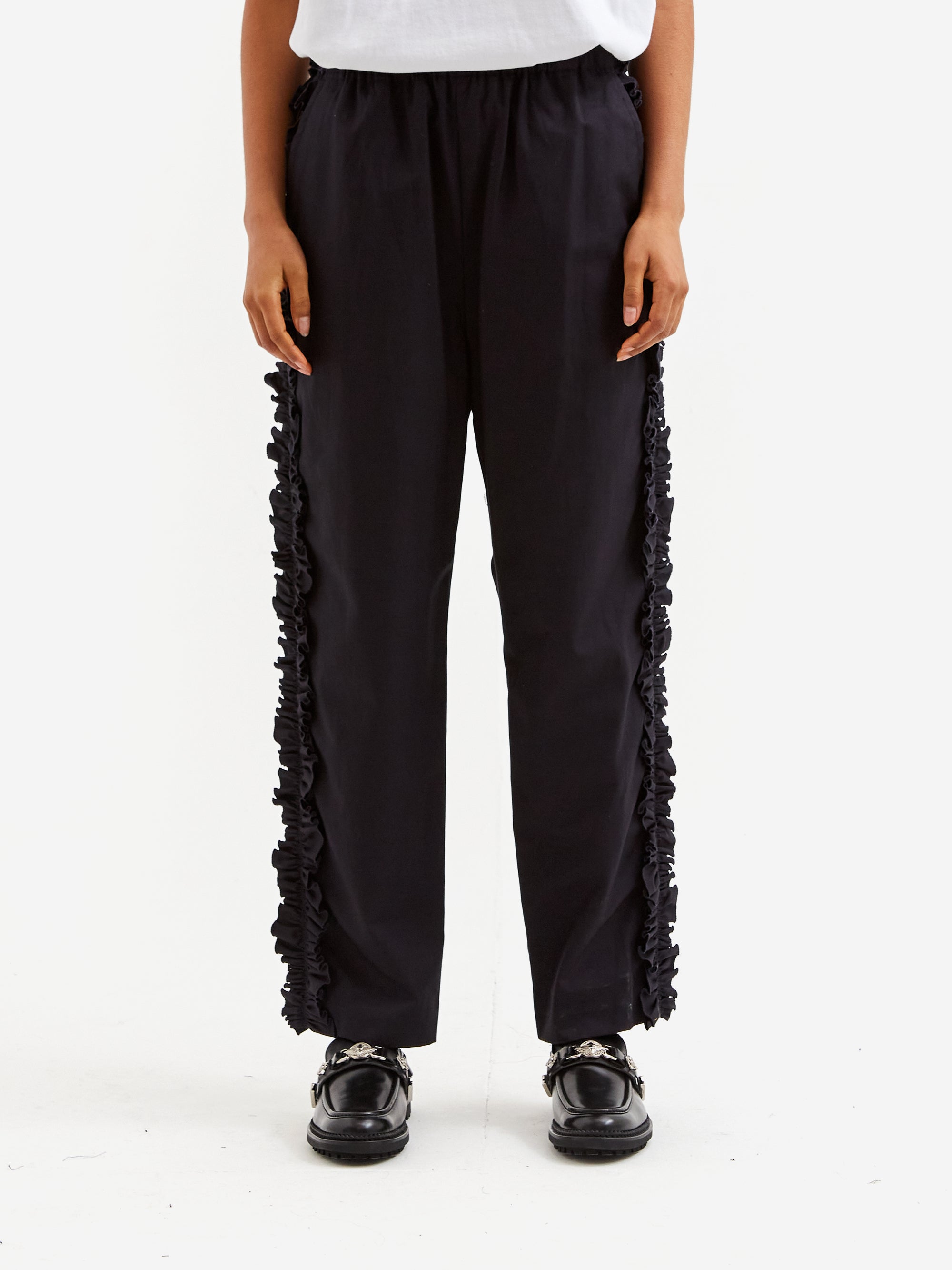 RhodolirioN Frill Side Stripe Pant - Typewriter – Goodhood