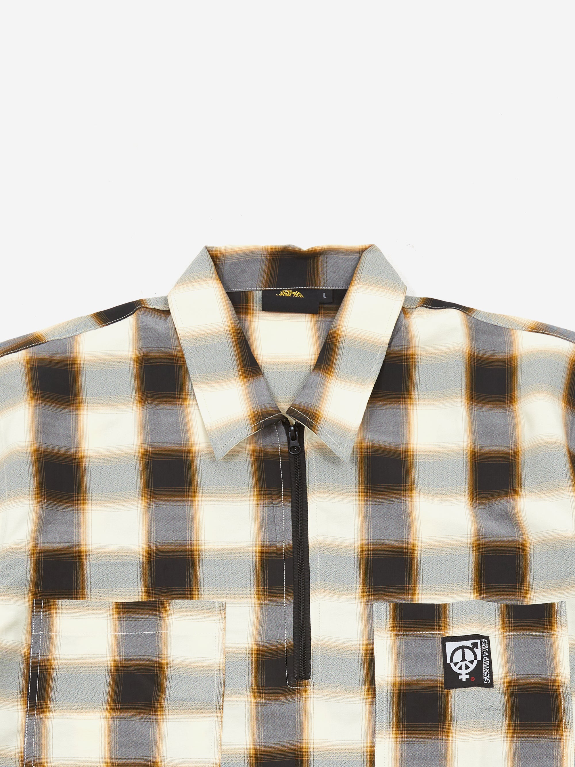 Sexhippies Half Zippier Shirt - Off White/Black – Goodhood