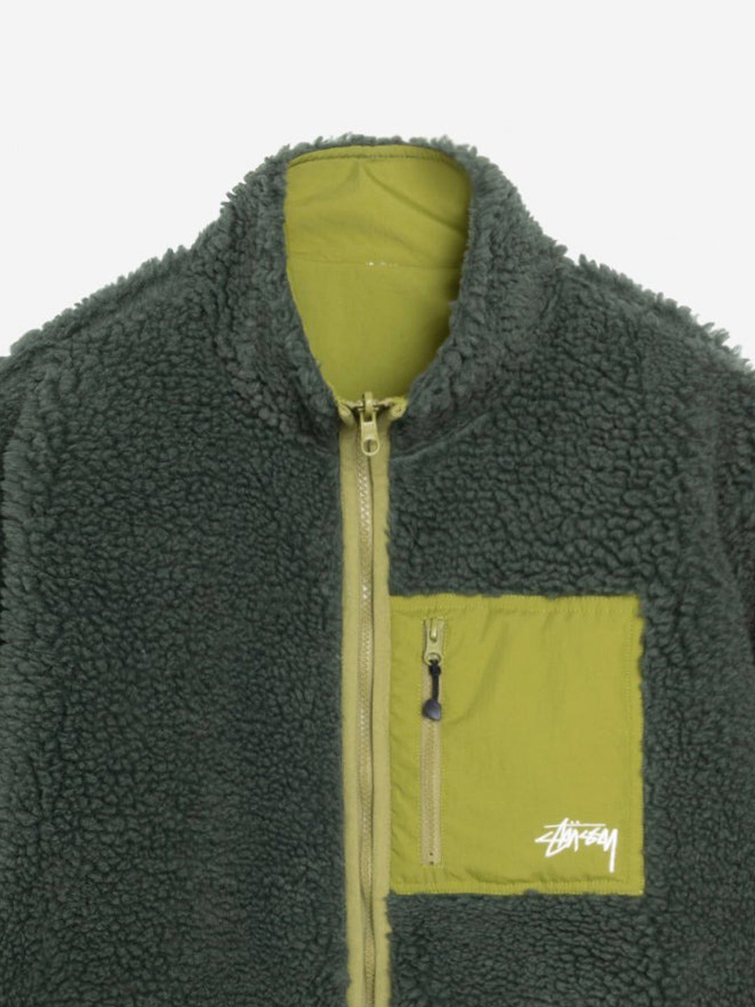 Stussy Sherpa Reversible Jacket - Dark Green – Goodhood