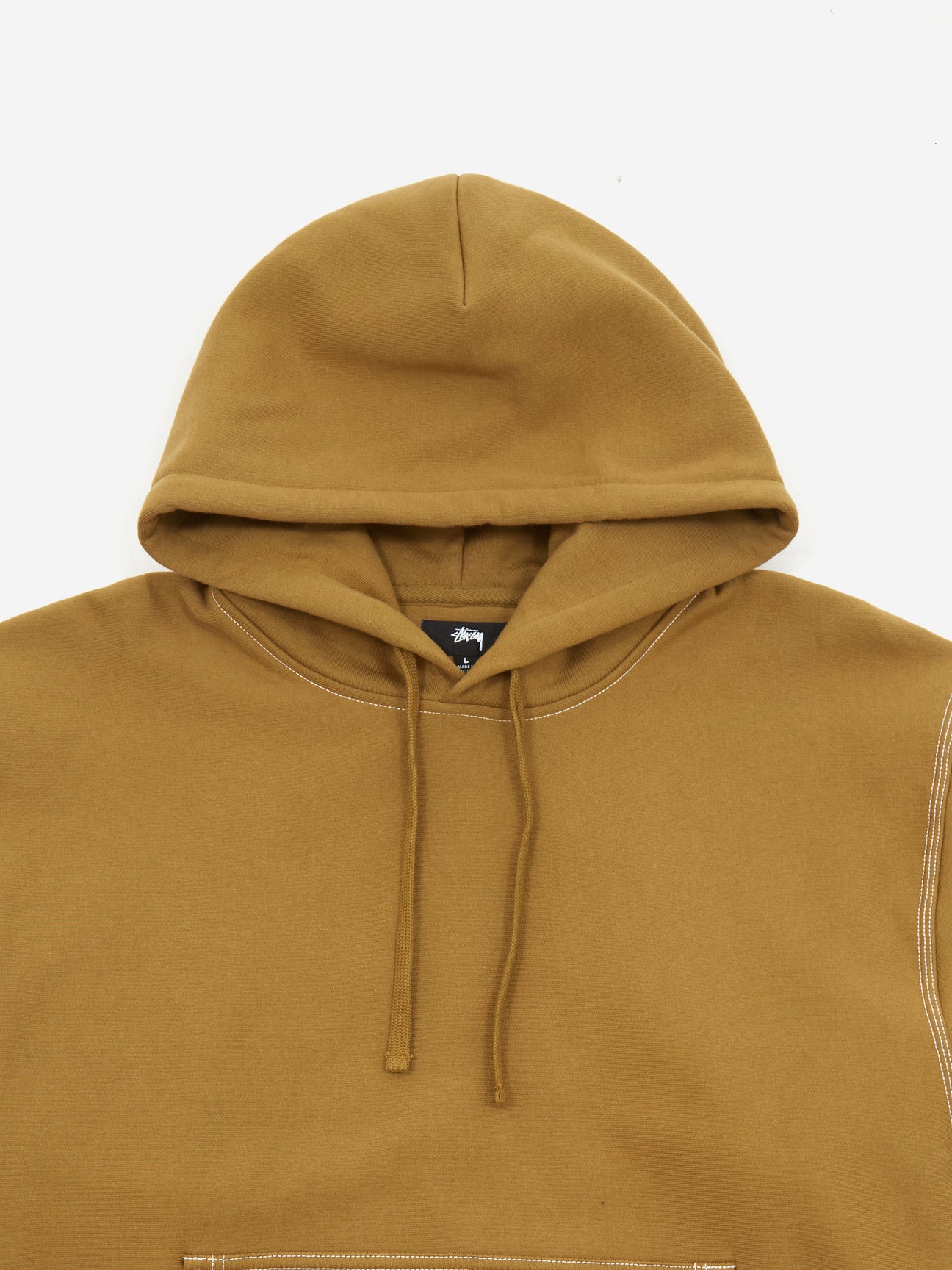 Stussy Contrast Stitch Label Hood - Olive – Goodhood