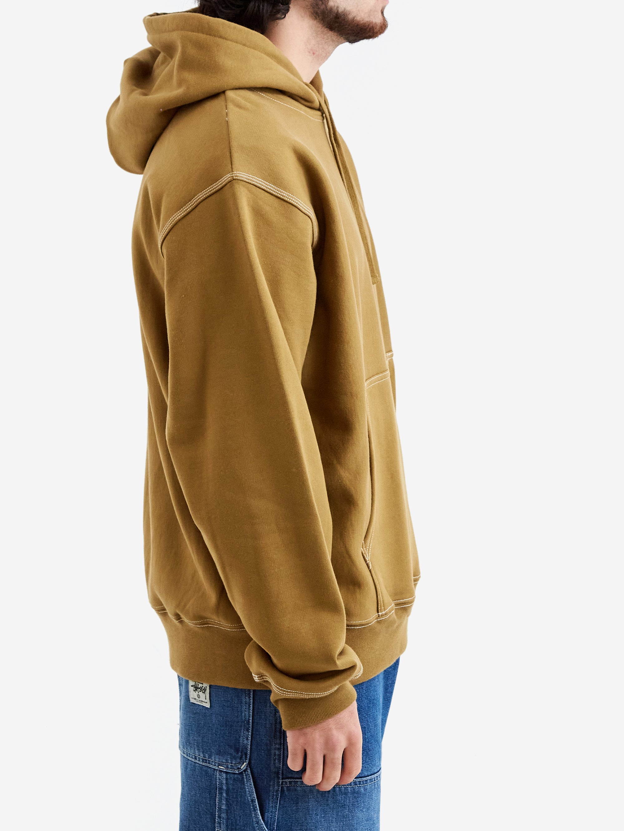 Stussy Contrast Stitch Label Hood - Olive – Goodhood