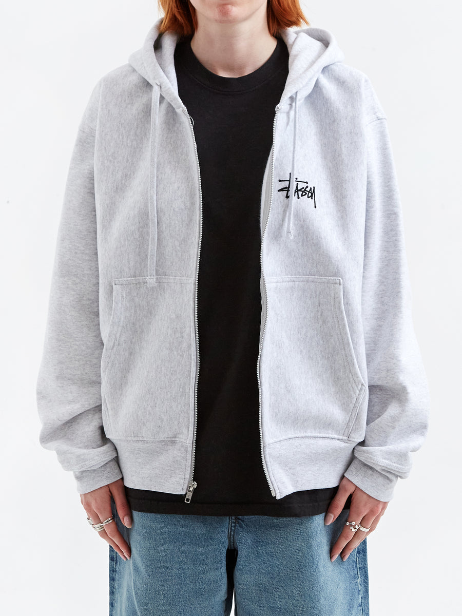 Stussy Basic Zip Hoodie - Ash Heather – Goodhood