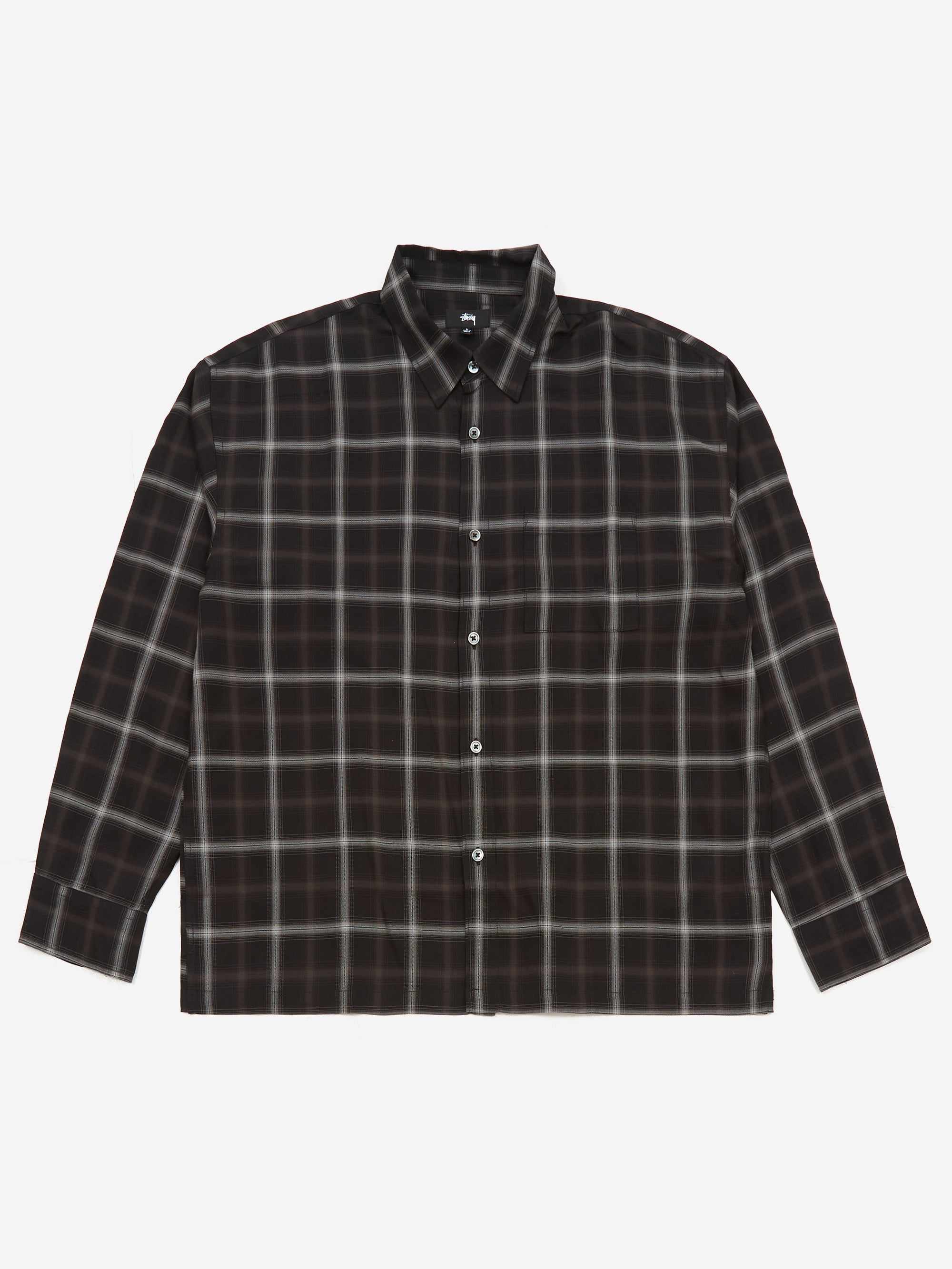Stussy Shadow Plaid Rayon Shirt - Black – Goodhood