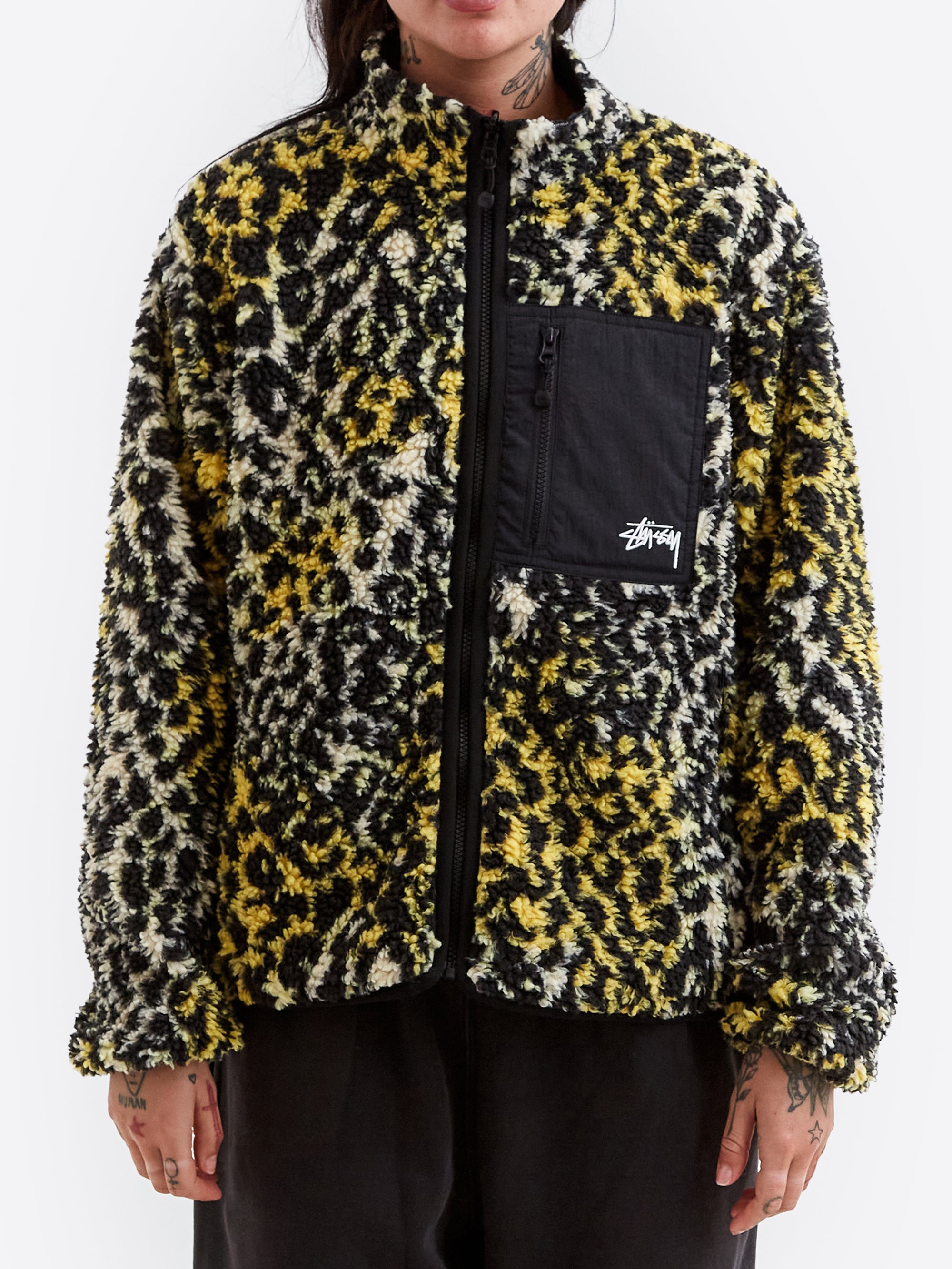 Stussy Sherpa Reversible Jacket W - Yellow Leopard – Goodhood