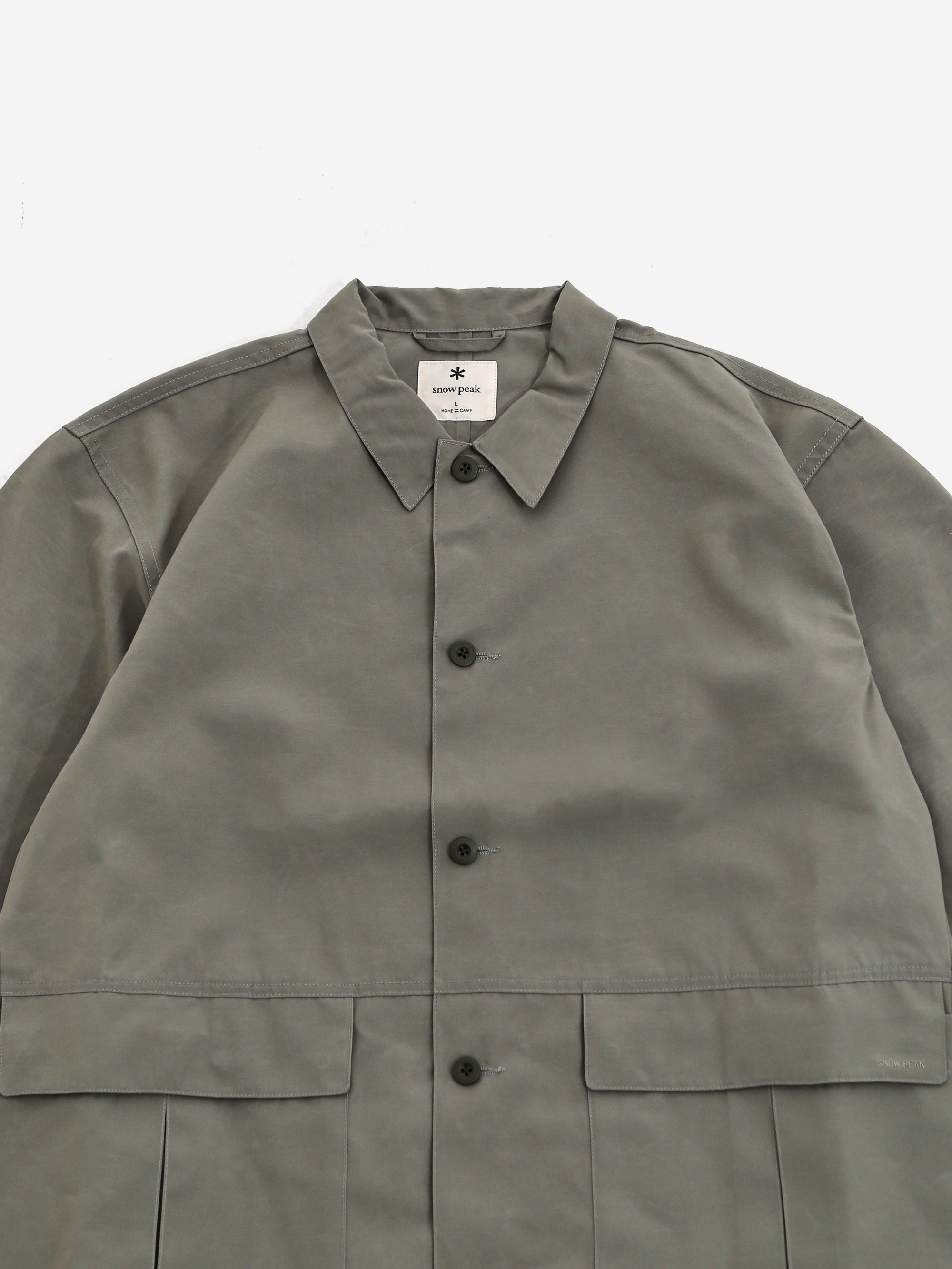 Snow Peak Pe/Co Weather Jacket - Grey/Khaki – Goodhood