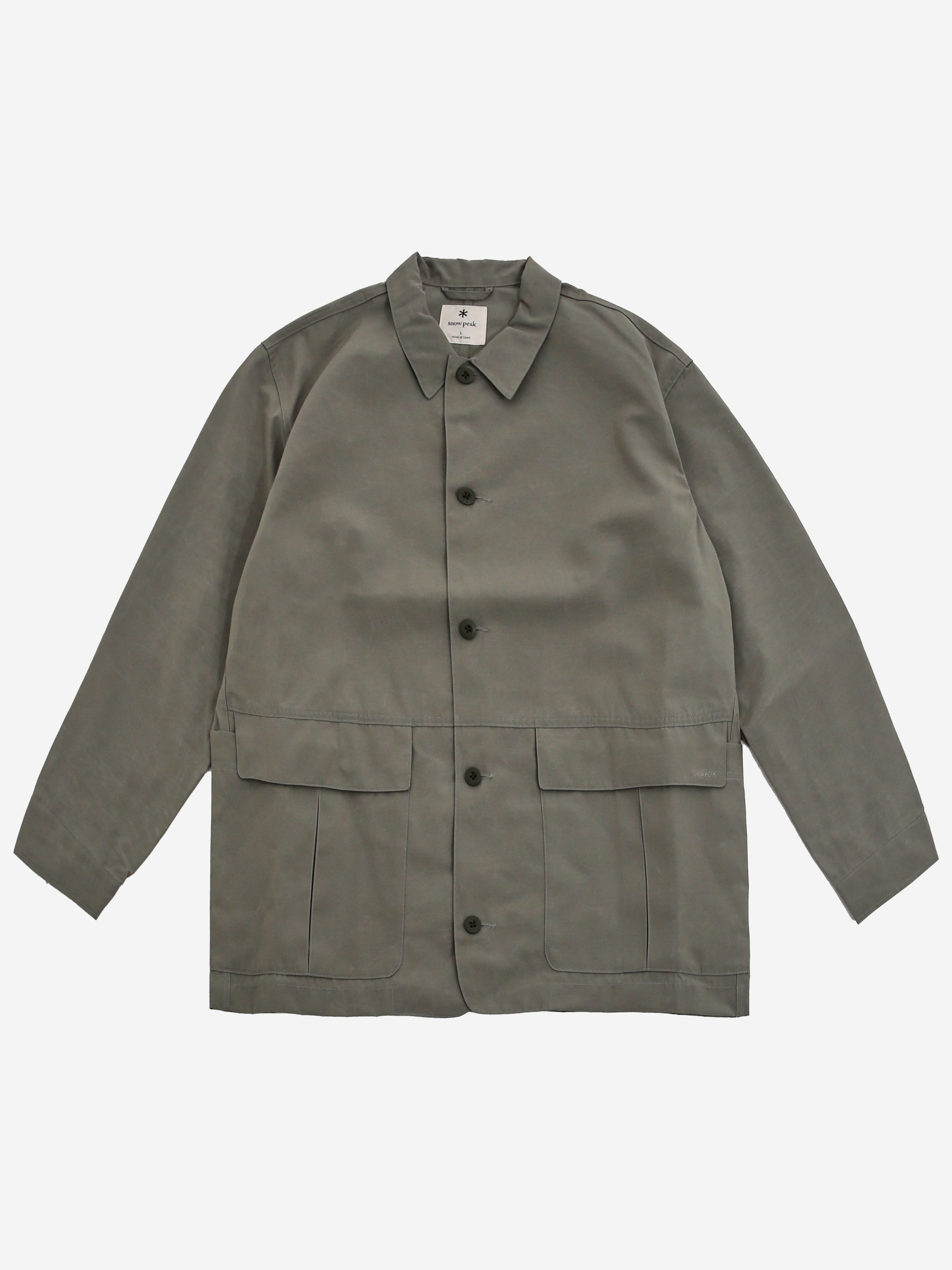 Snow Peak Pe/Co Weather Jacket - Grey/Khaki – Goodhood