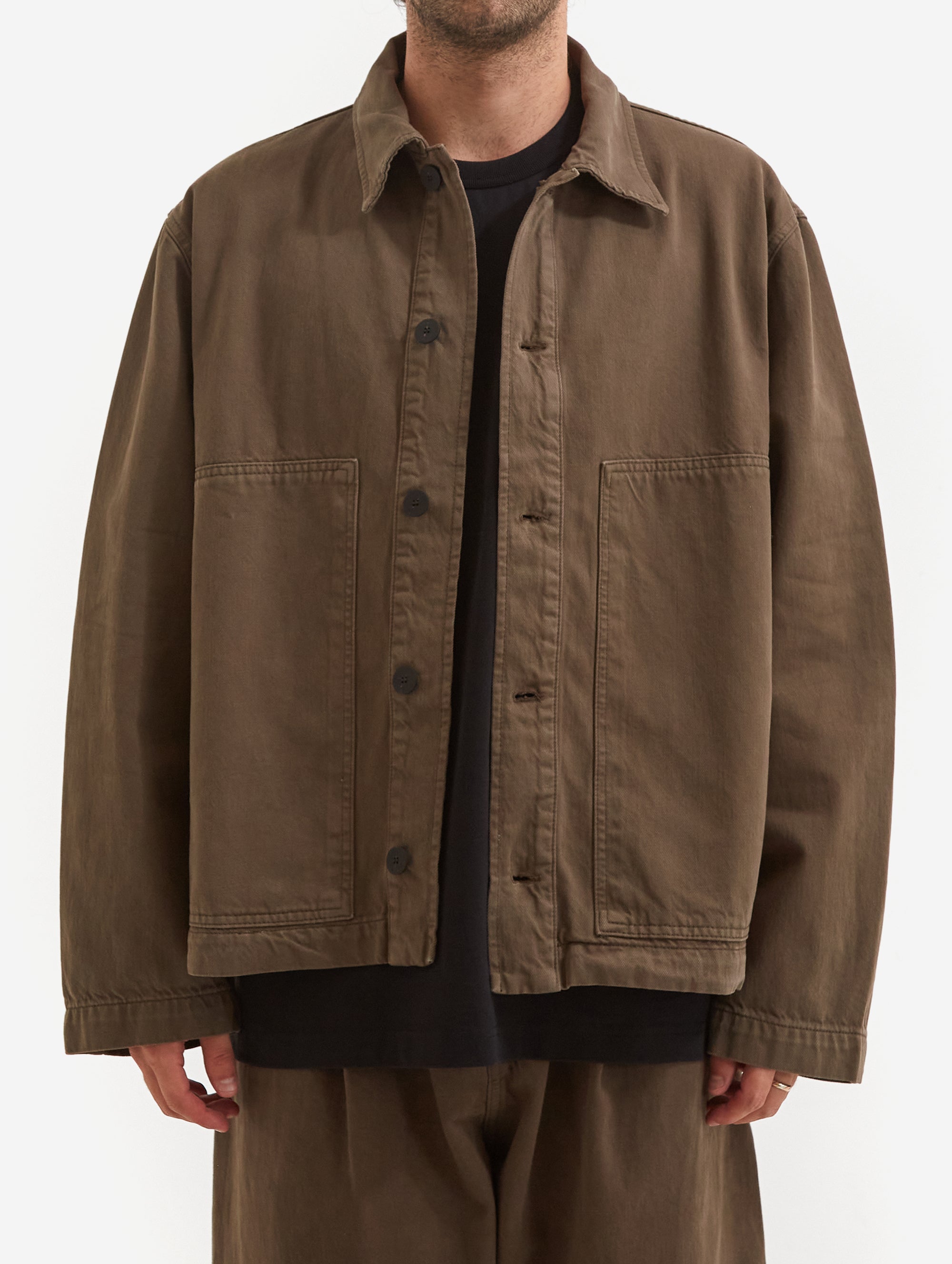 Studio Nicholson Graph Patch Pocket Denim Jacket - Fossil – Goodhood