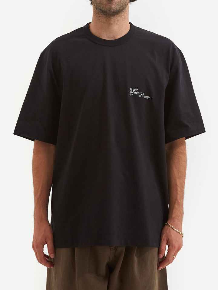Studio Nicholson Module Logo Box Fit T-Shirt - Black – Goodhood