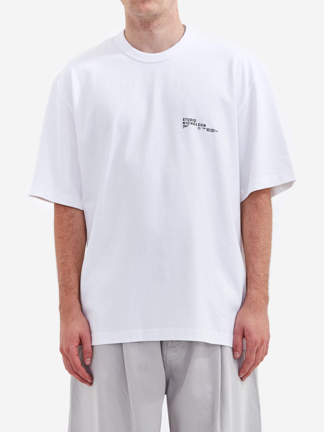 Studio Nicholson Module Logo Box Fit T-Shirt - White – Goodhood