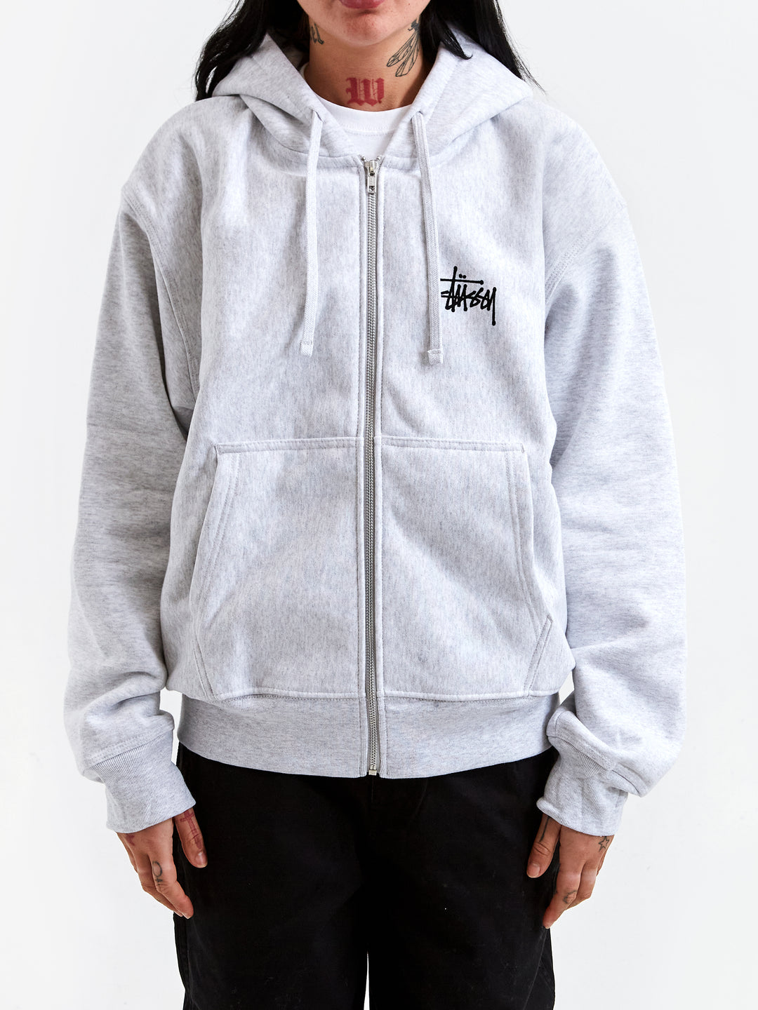 Stussy Basic Zip Hoodie - Ash Heather – Goodhood