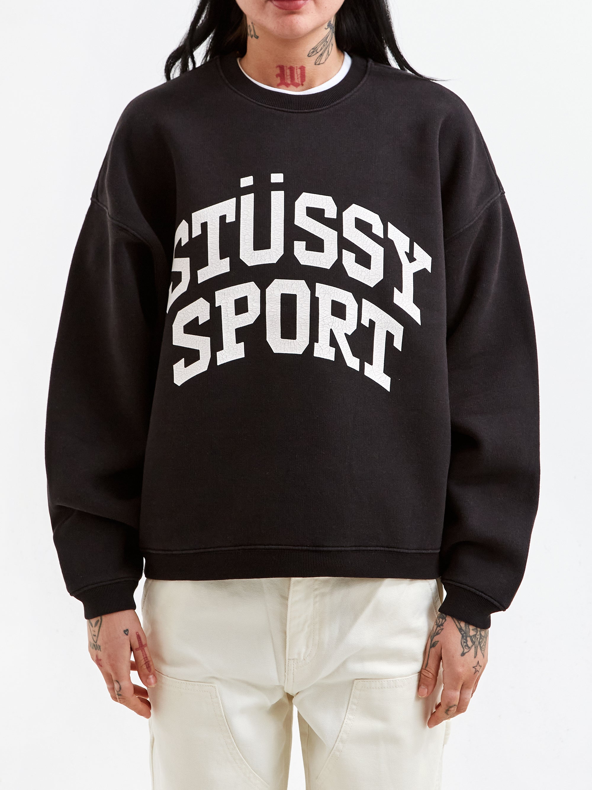 Stüssy Big Crackle Sport Crew W - Washed Black – Goodhood