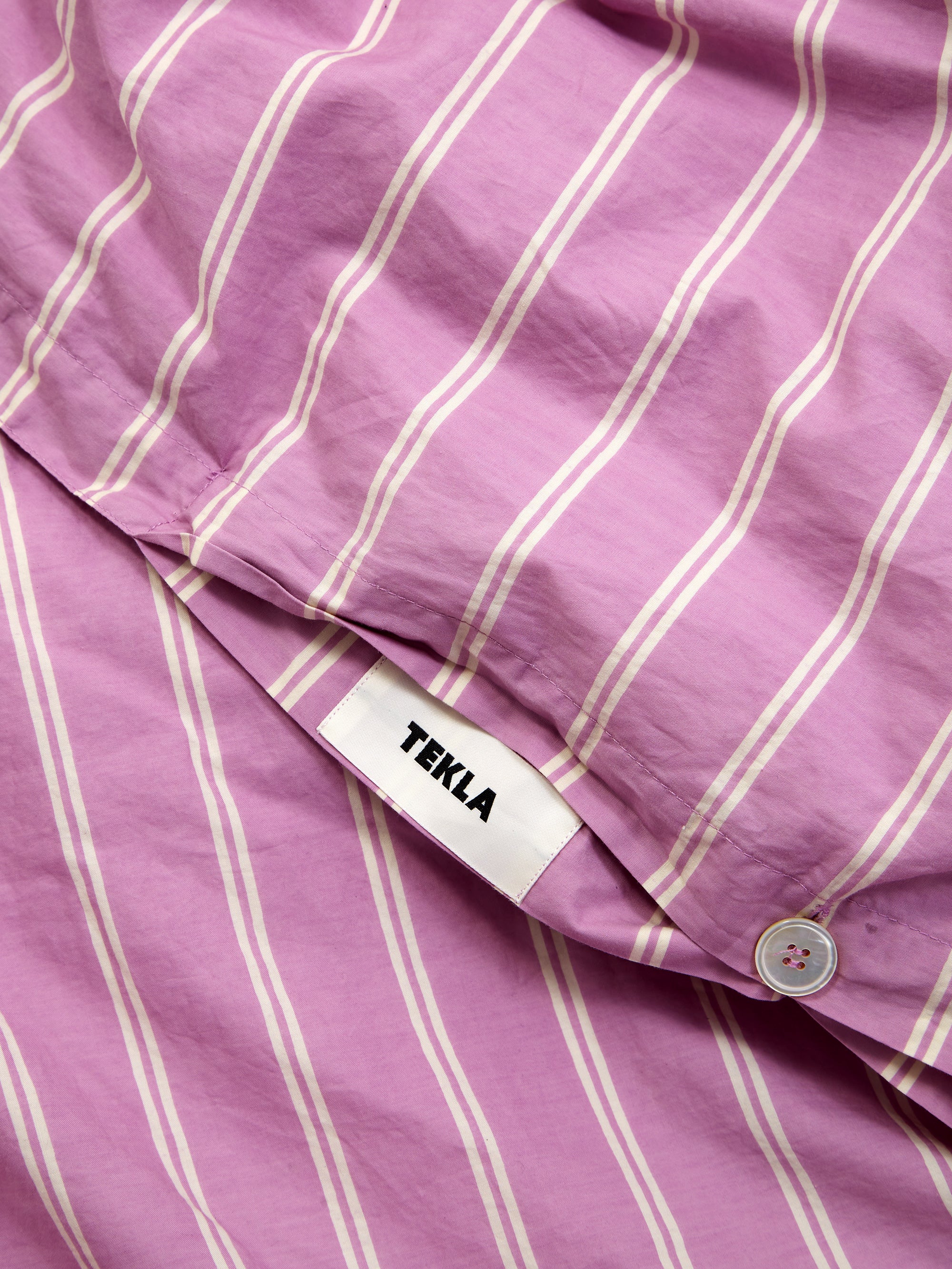 TEKLA Percale Double Duvet Cover 200cm x 200cm - Mallow Pink Stripes – Goodhood