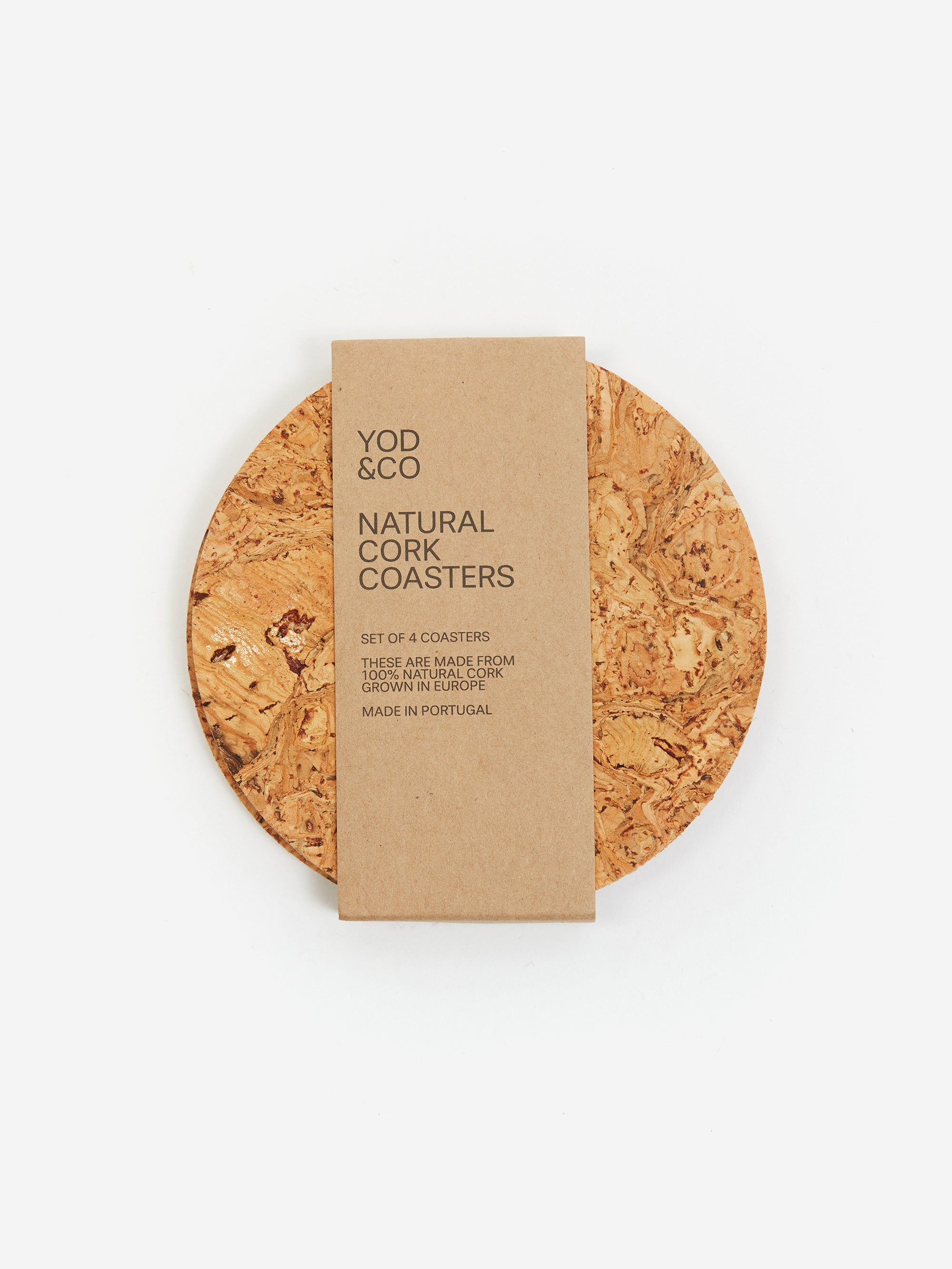 Yod and Co Round Natural Cork Coasters Set of 4 - Natural – Goodhood