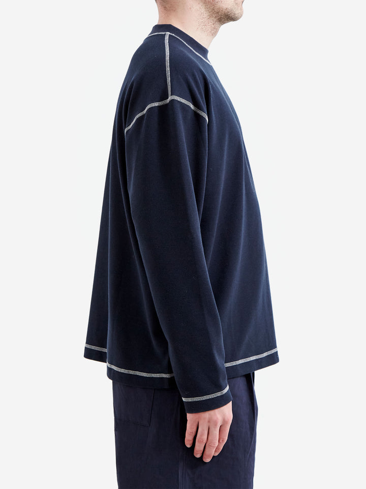 Candice Waffle Longsleeve Tee - Navy – Goodhood