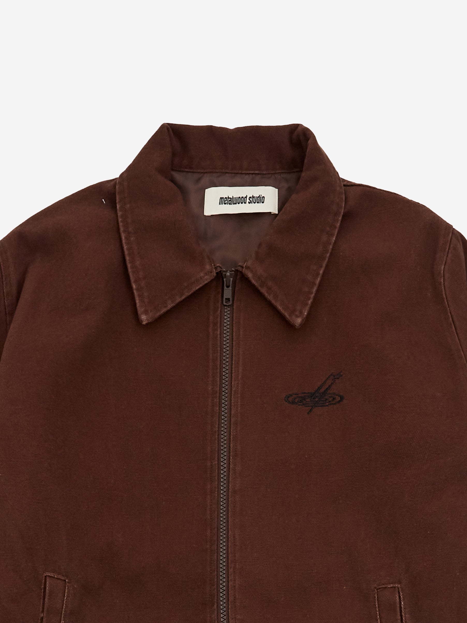 metalwood Cotton Canvas Zip Jacket - Chocolate – Goodhood
