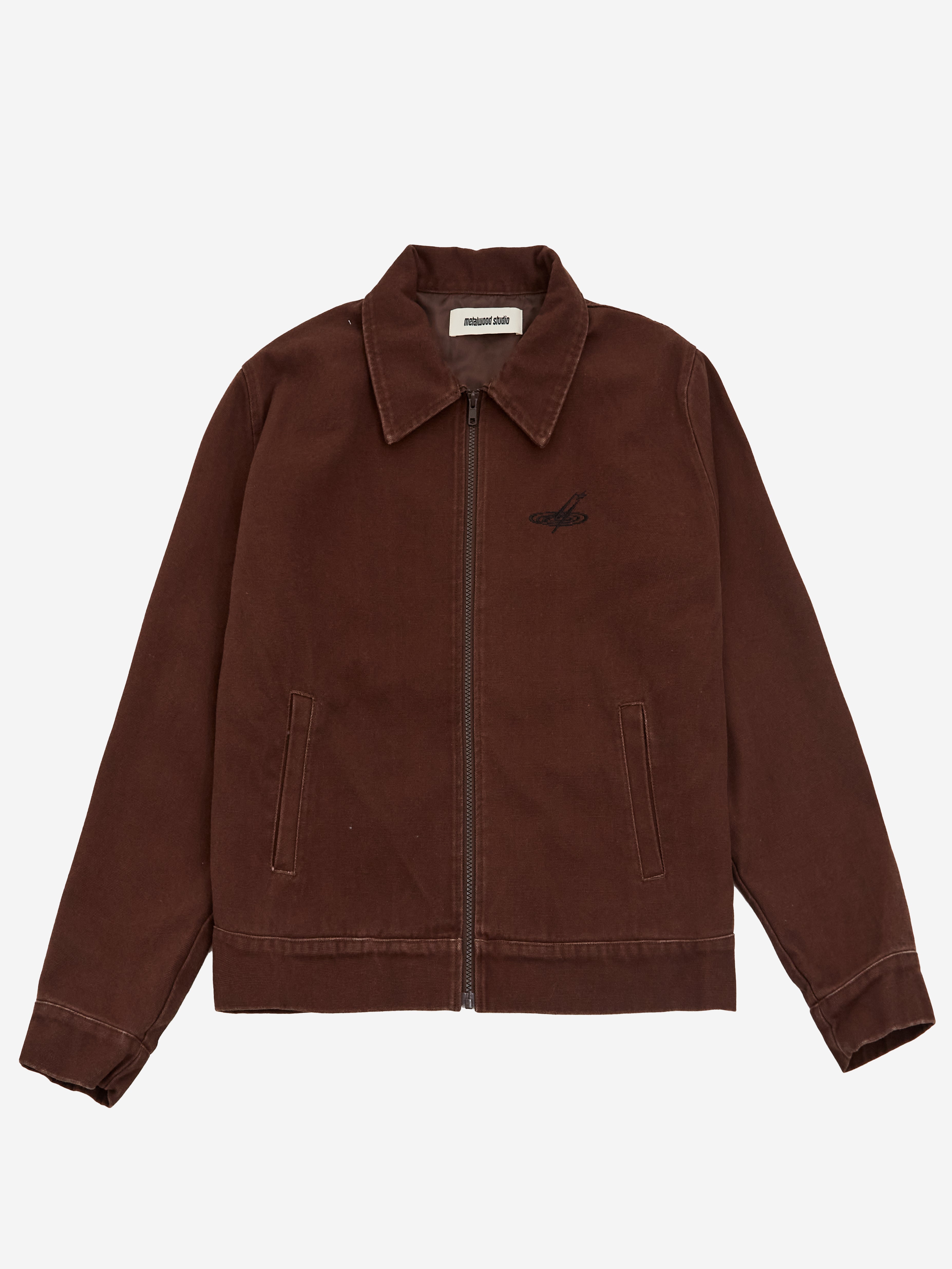 metalwood Cotton Canvas Zip Jacket - Chocolate – Goodhood
