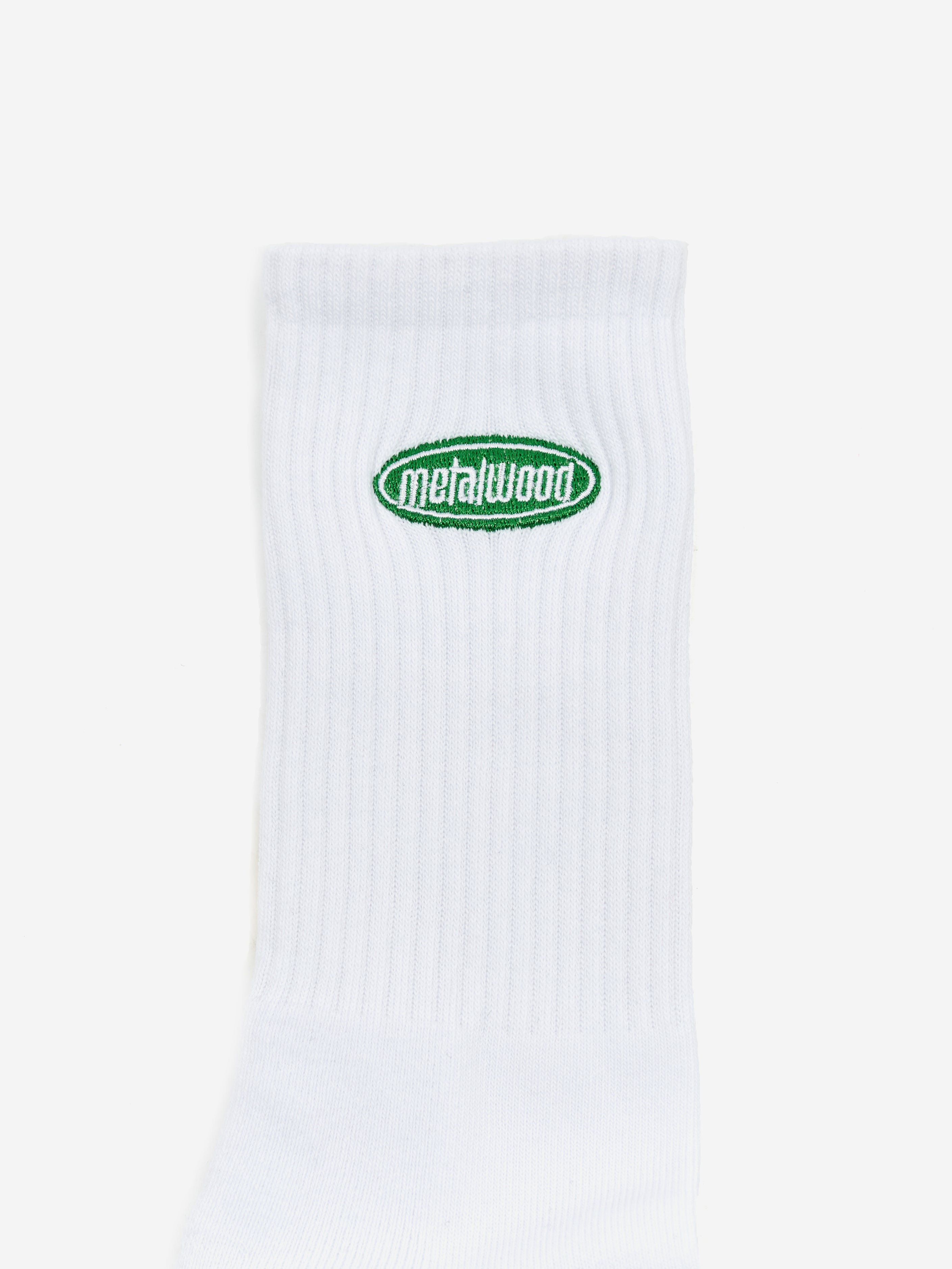 metalwood Oval Logo Crew Sock - White – Goodhood