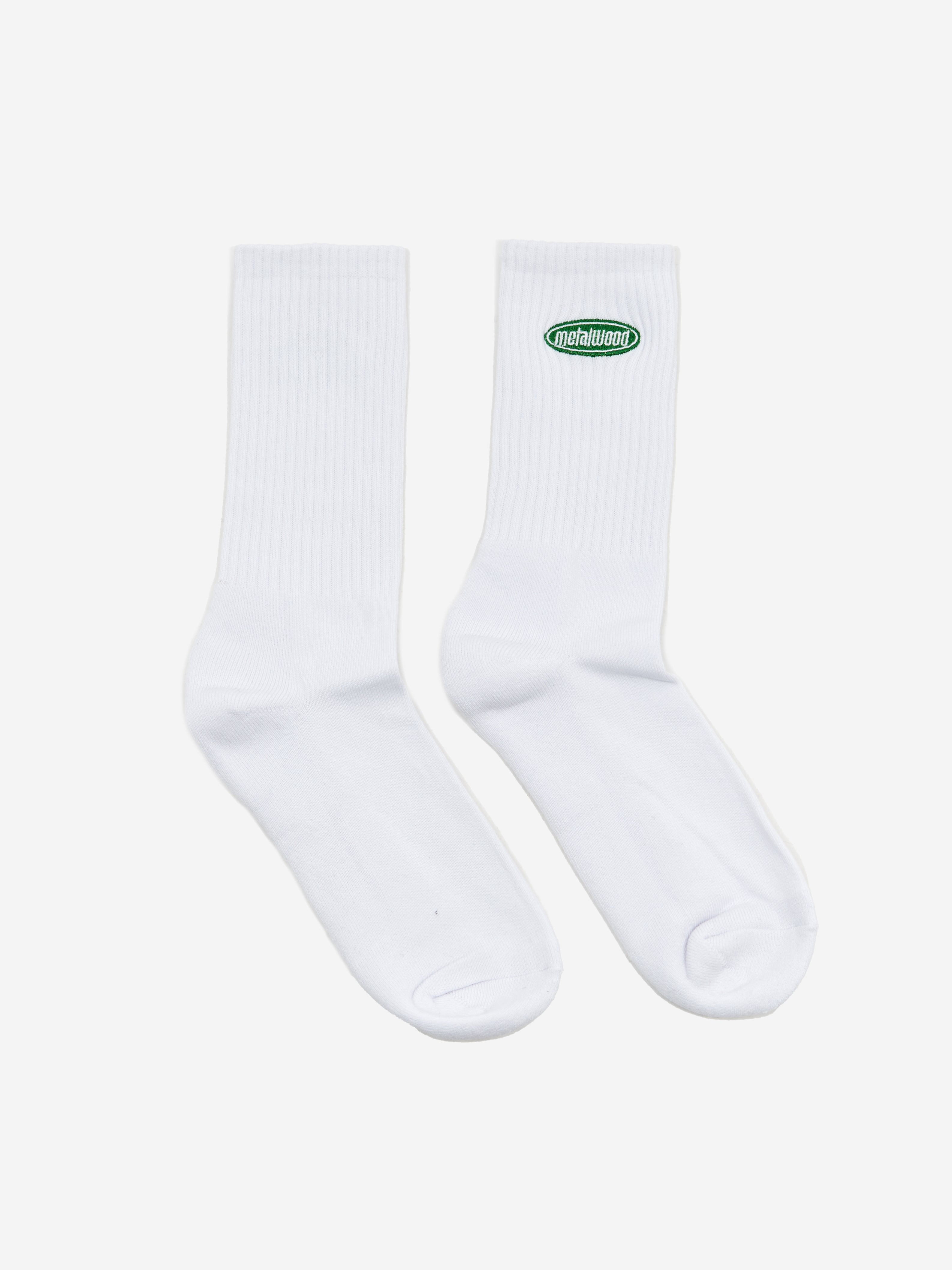 metalwood Oval Logo Crew Sock - White – Goodhood